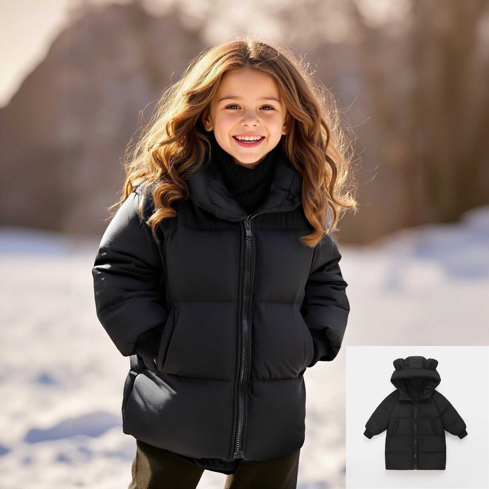 Baby Winter Coat Baby Boys Puffer Coat Black Bear Ear Cute Jackets ...