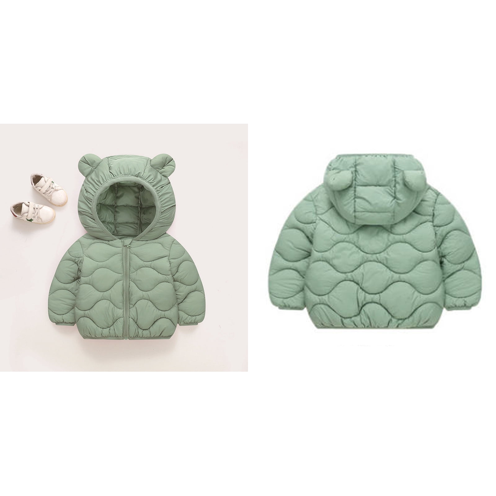 Baby Winter Coat,Little Boys Girls Puffer Coat Baby Hoodie with Bear Ear Thicken Windproof ...
