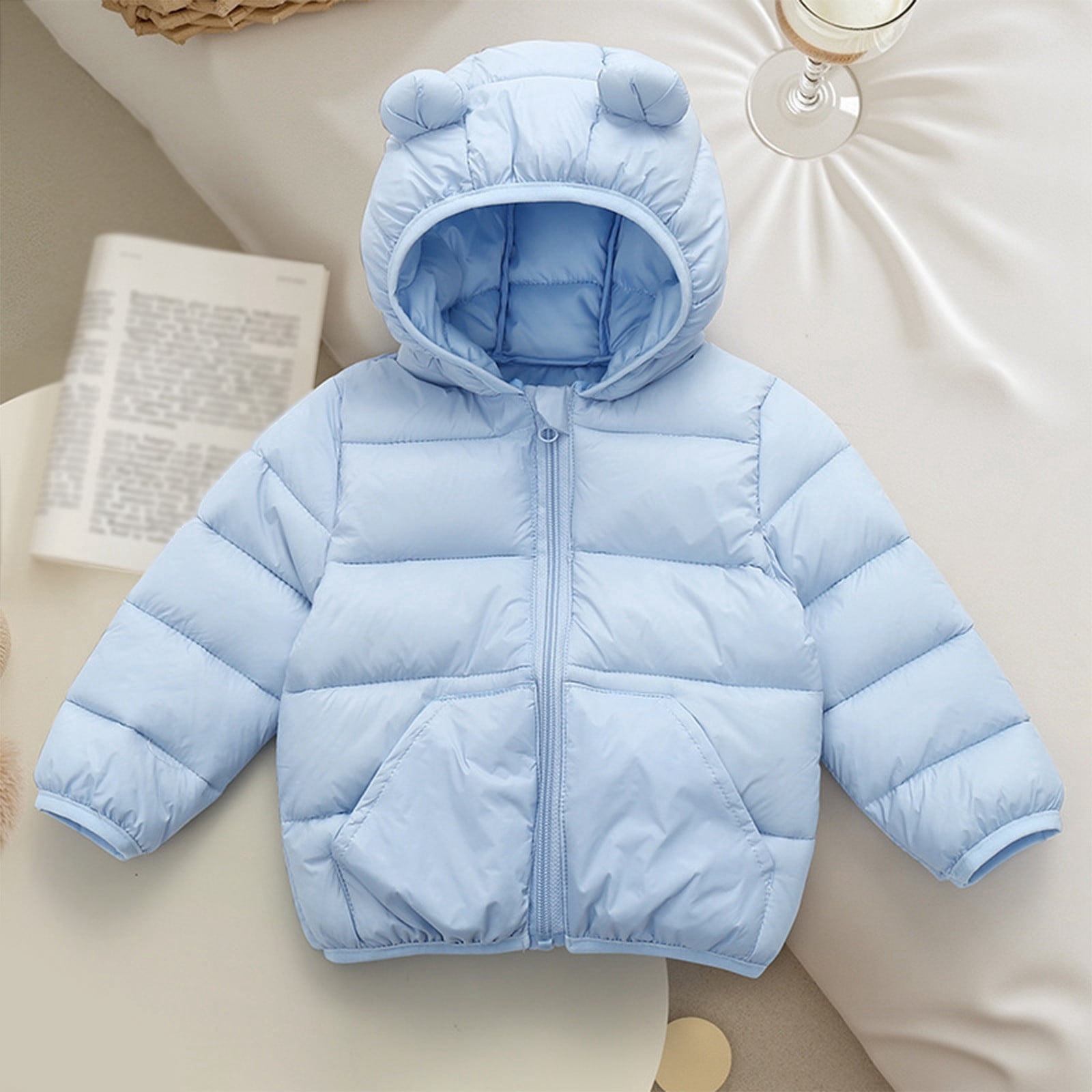 Baby Winter Coat Little Boys Girls Puffer Coat Bear Ear Hooded Jacket ...