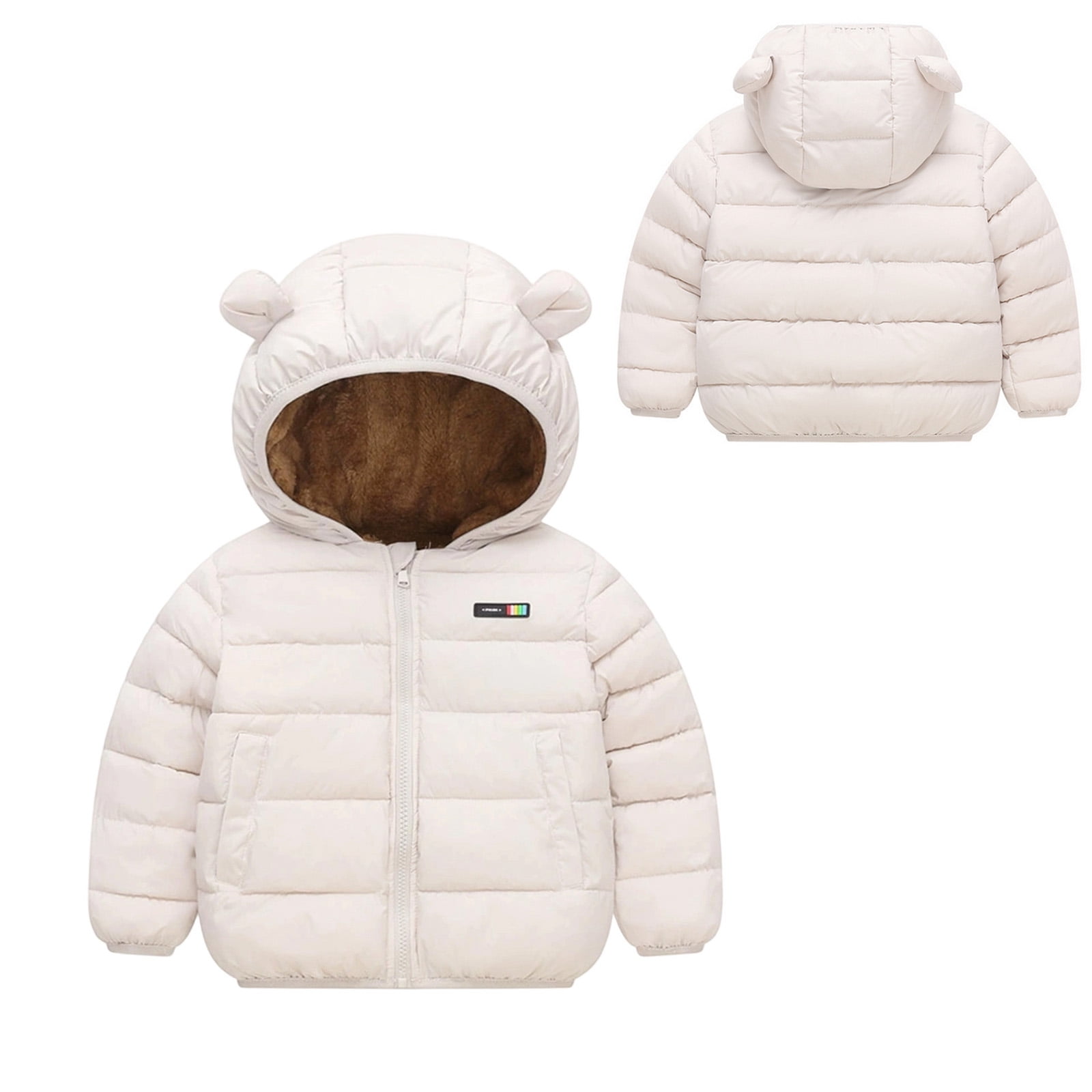 Baby Winter Coat Little Boys Girls Puffer Coat Cute White Bear Ear with Hoods Thicken Windproof ...