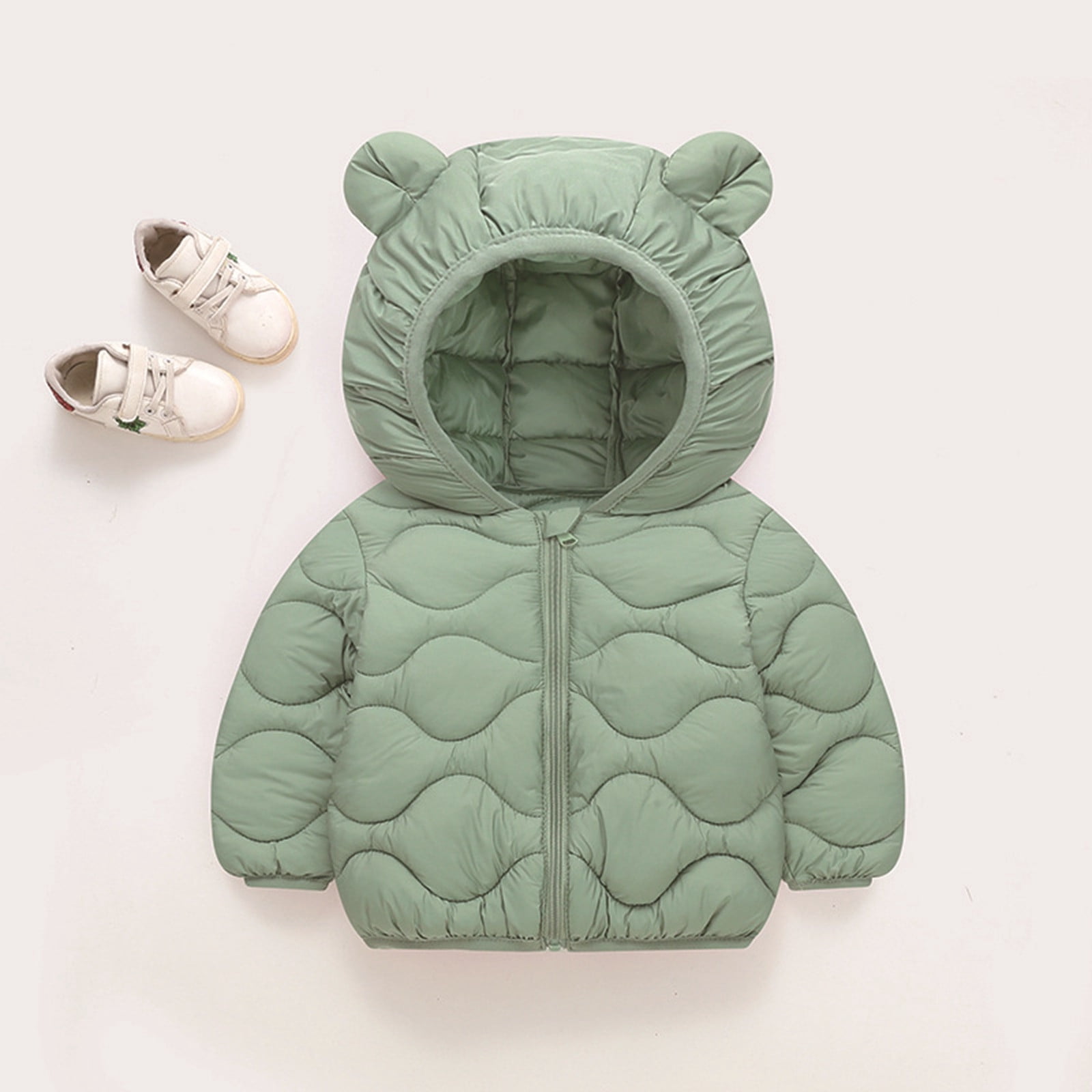 Baby Winter Coat Little Boys Girls Puffer Coat Cute Bear Hooded Jacket Thicken Windproof Zipper ...