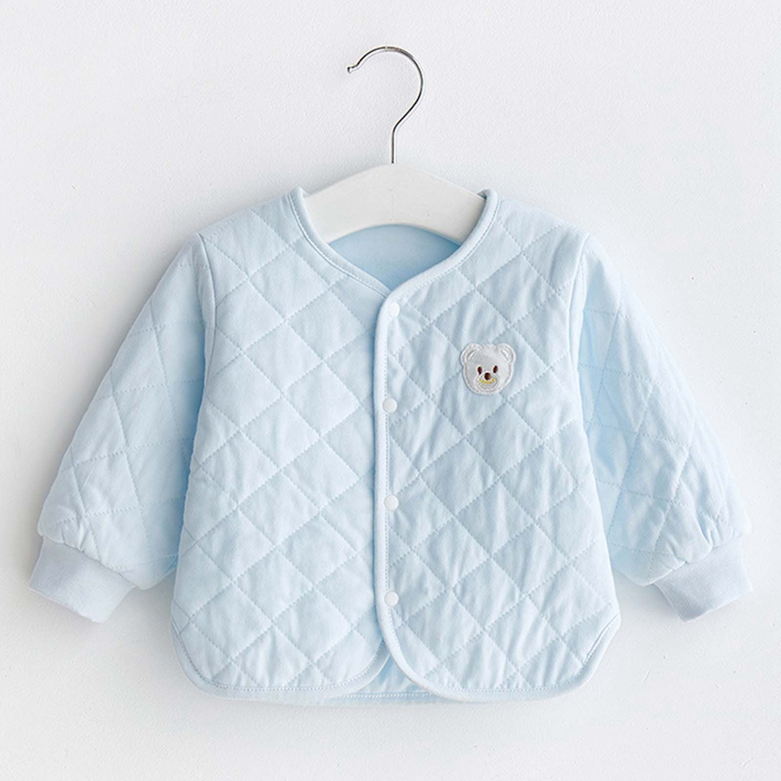 Baby Winter Coat Solid Color Cartoon Printed Lightweight Coat Zipper ...