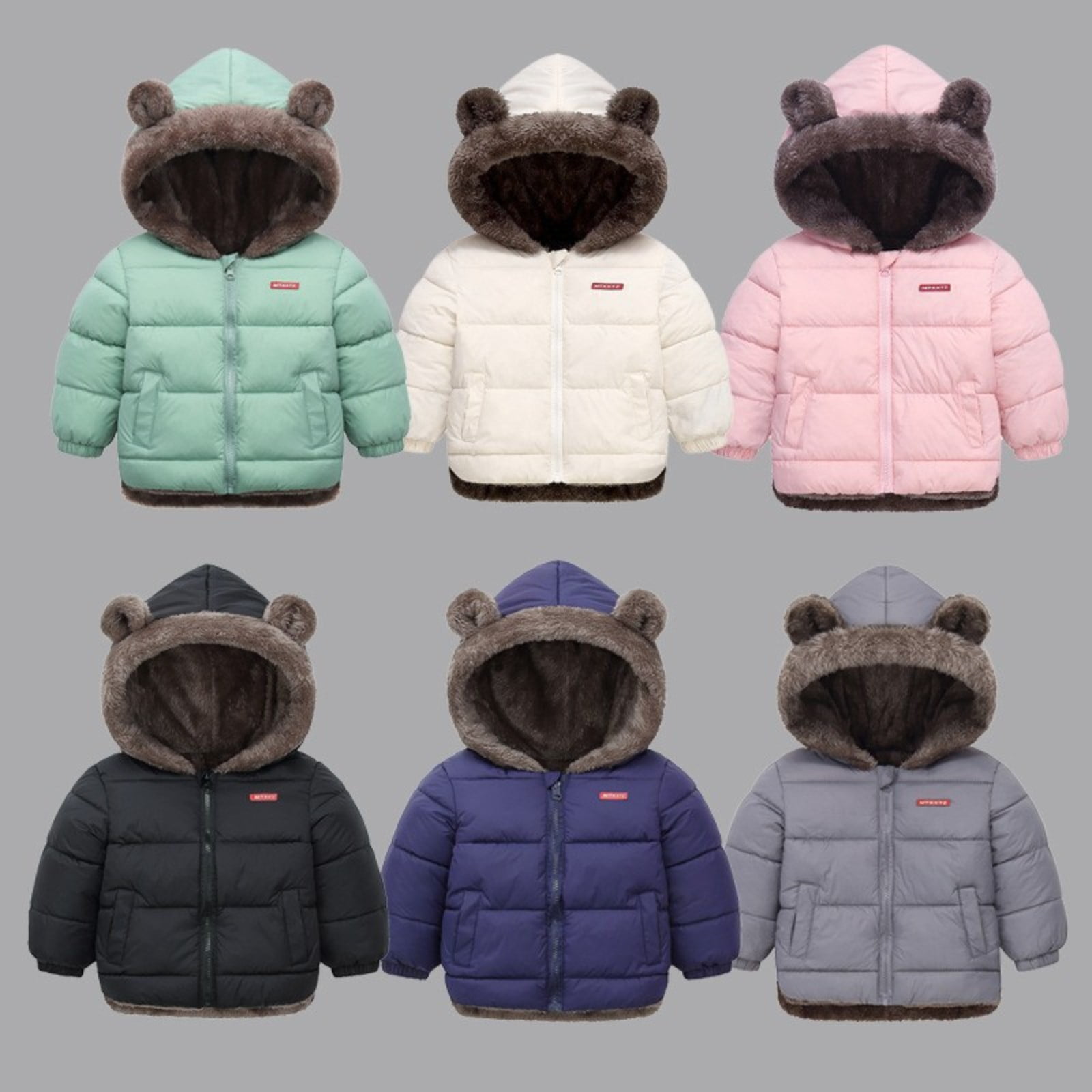 Baby Winter Coat Toddler Boys Girls Fleece Jacket Bear Ear Hooded Warm ...