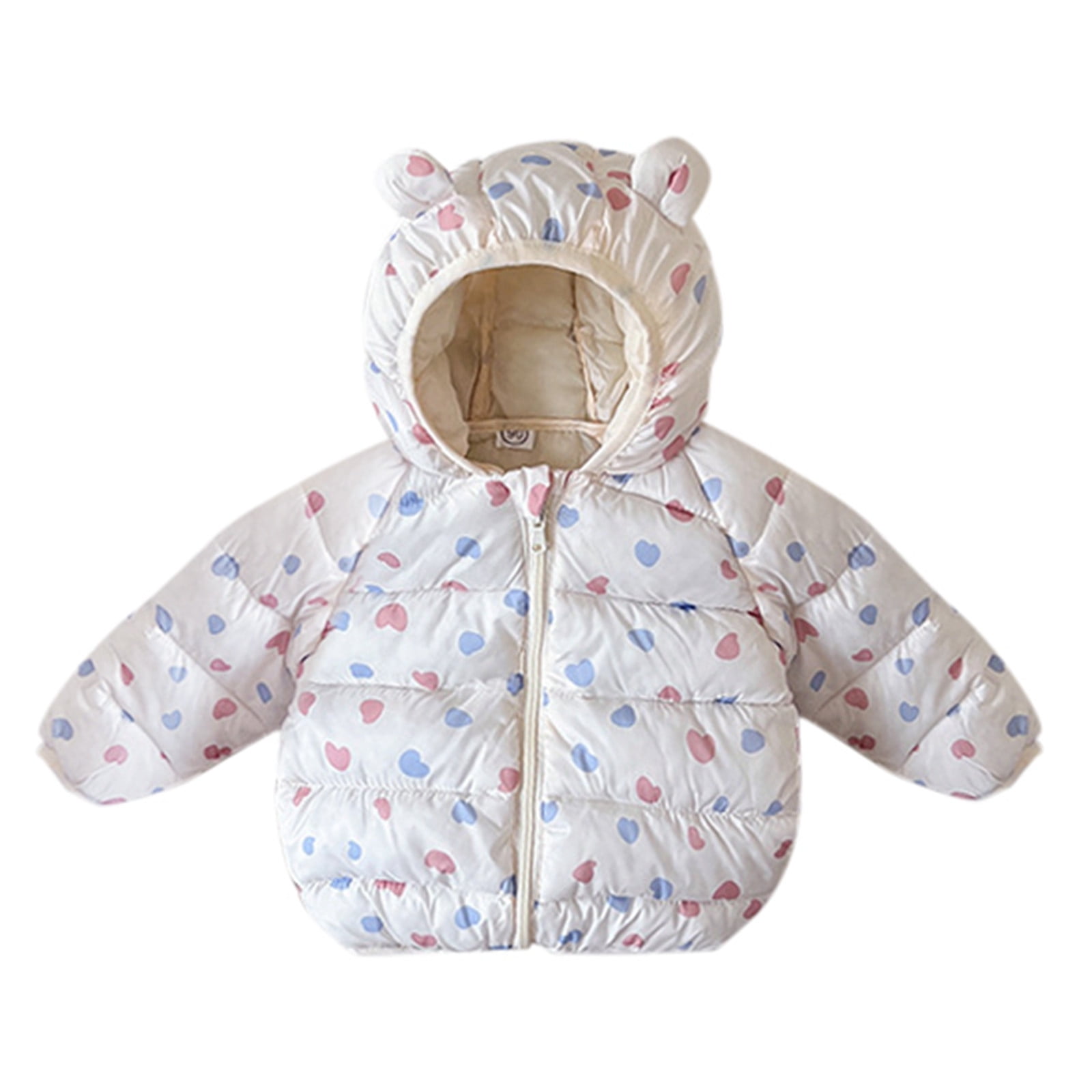 Baby Winter Coat Toddler Puffer Coat Baby Hoodie with Bear Ear Windproof Down Jacket for Kids ...