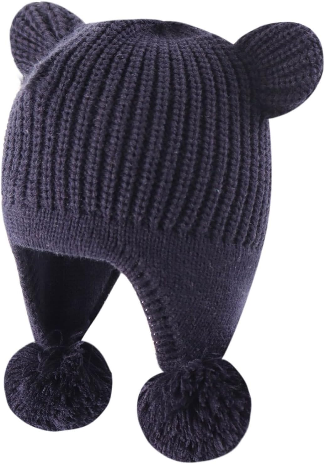 Baby Winter Hat Cute Bear Earflap Beanie Warm Fleece Lining Knit Cap ...