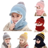 Baby Winter Hat Scarf Earflap Set 2 in 1 Boys Girls Warm Windproof Knit ...