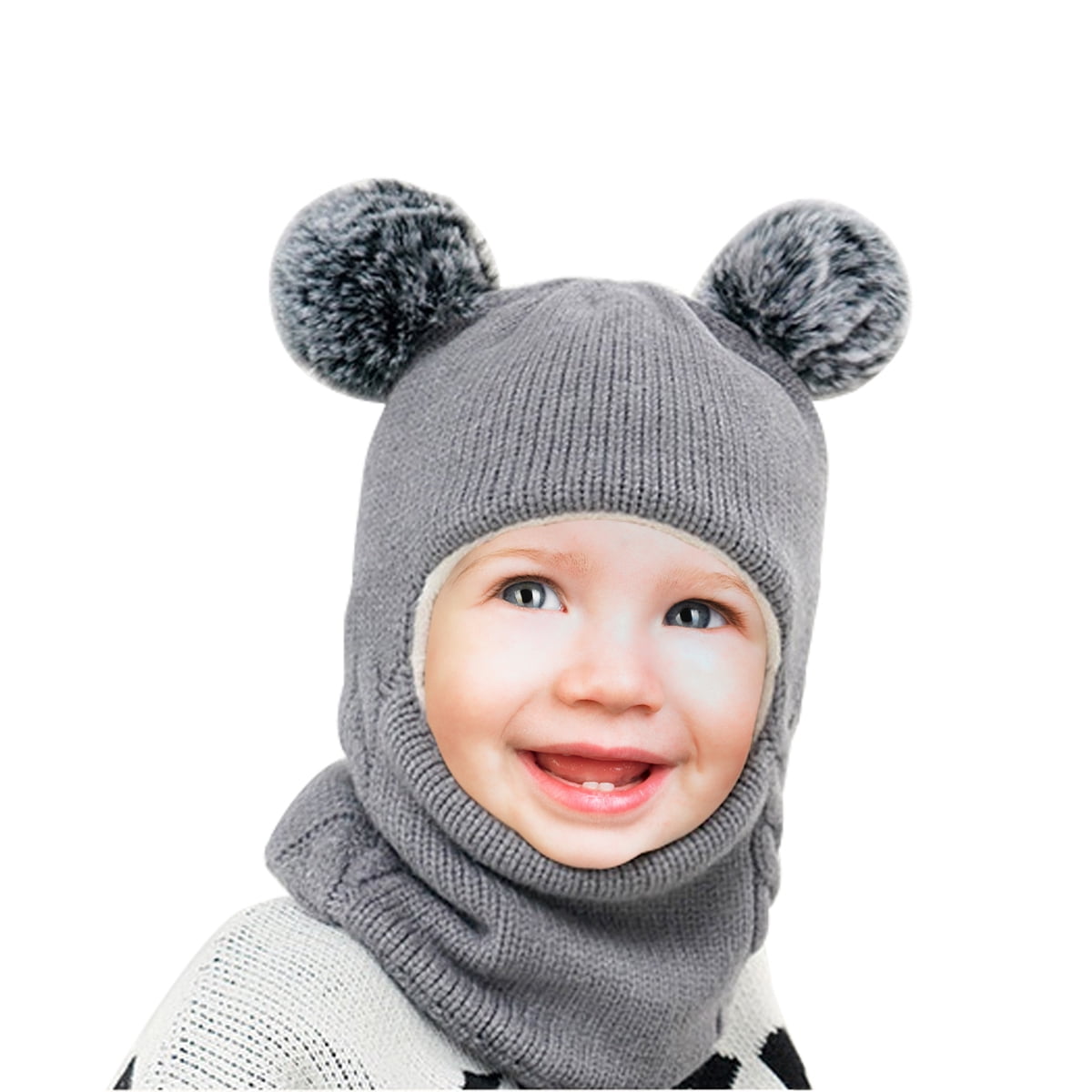 Warm Beanie Baby Winter Hat Scarf for Kids 2-7T, Toddler Fleece Lined ...