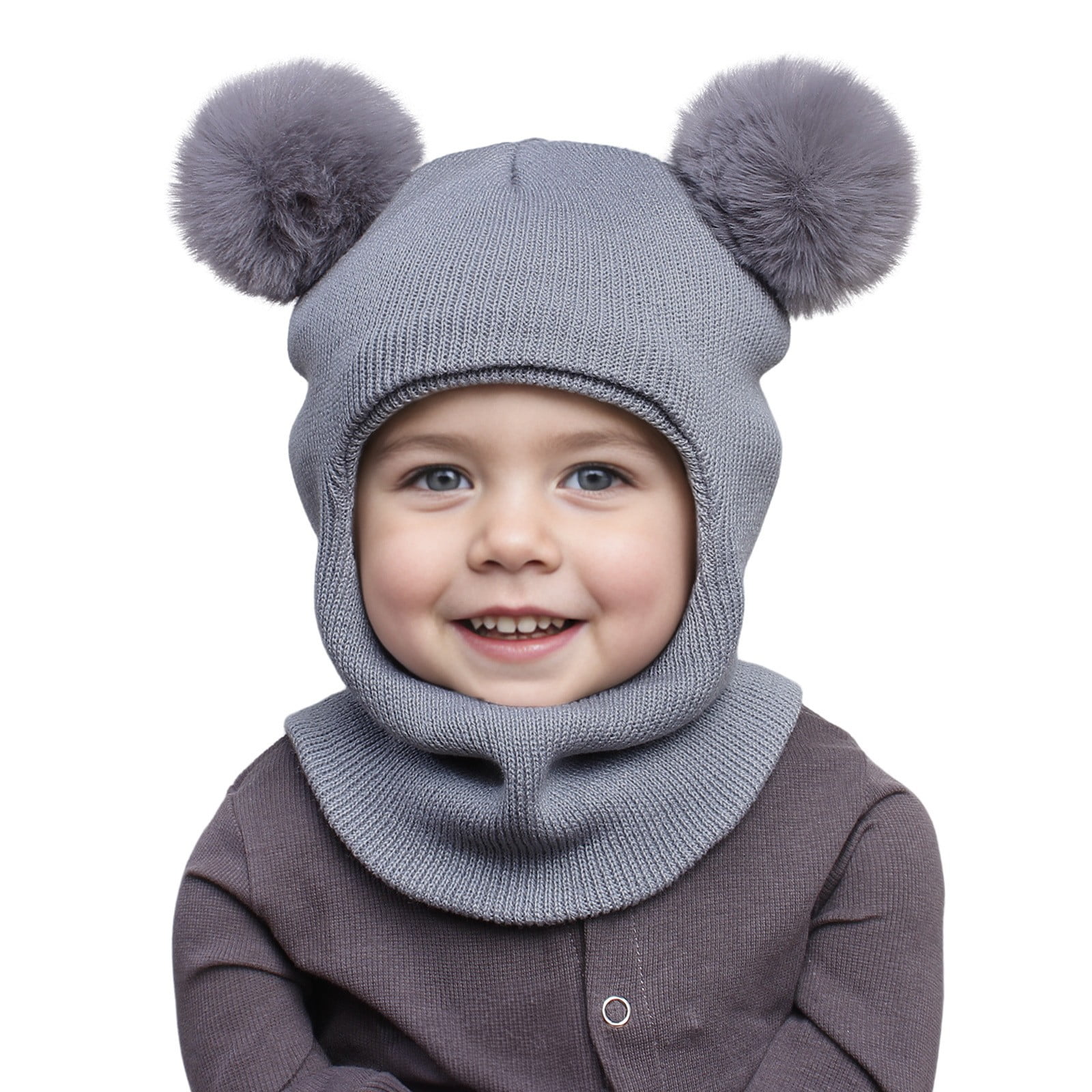 Baby Winter Hat Scarf Set, Unisex Toddler Kids Hat Scarf Earflap Hood ...