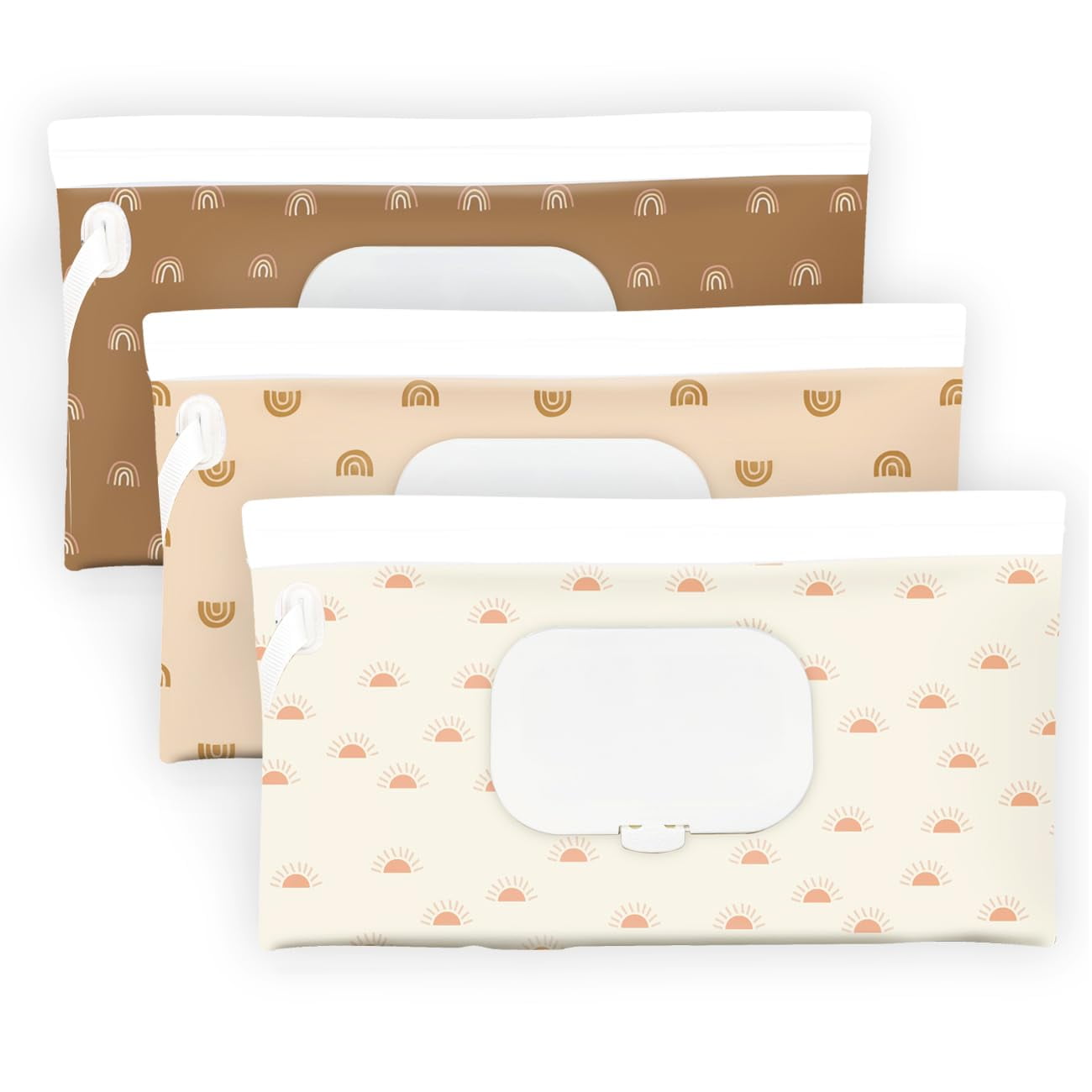 Baby Wipe Holder,Wipe Dispenser, 3-Pack Portable Refillable Wipe ...