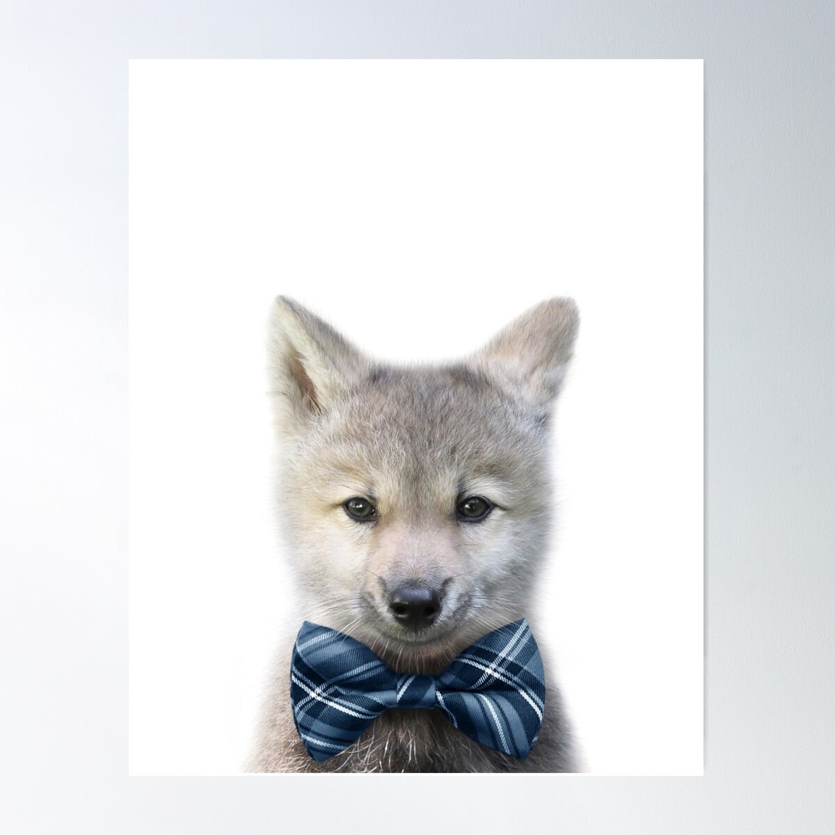 Baby Wolf With Bow Tie, Baby Animals Art Print By Synplus Poster Wall ...