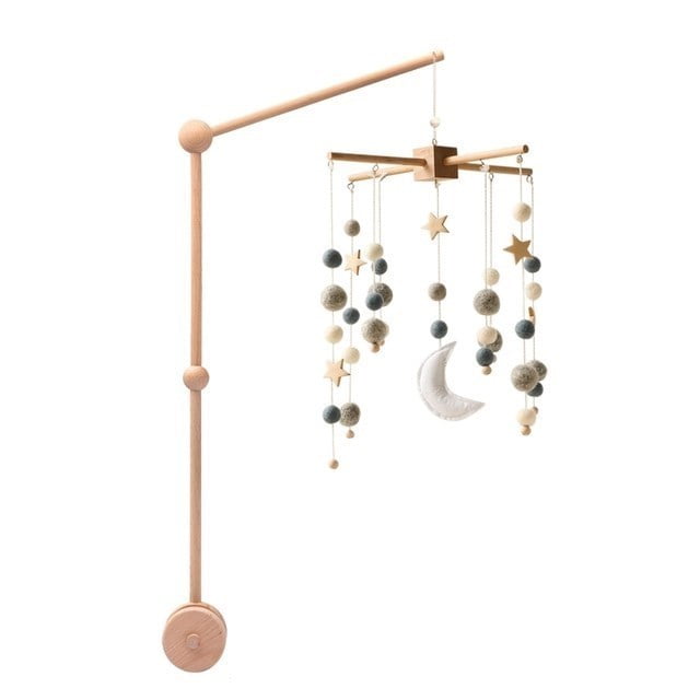 Baby Wooden Bed Bell Bracket Mobile Hanging Rattles Bracket Toys Hanger ...
