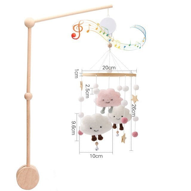 Baby Wooden Bed Bell Bracket Mobile Hanging Rattles Bracket Toys Hanger ...