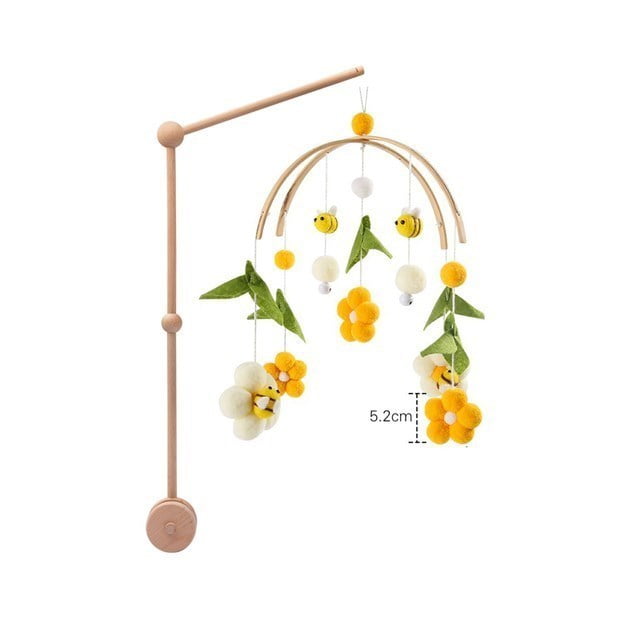 Baby Wooden Bed Bell Bracket Mobile Hanging Rattles Bracket Toys Hanger ...
