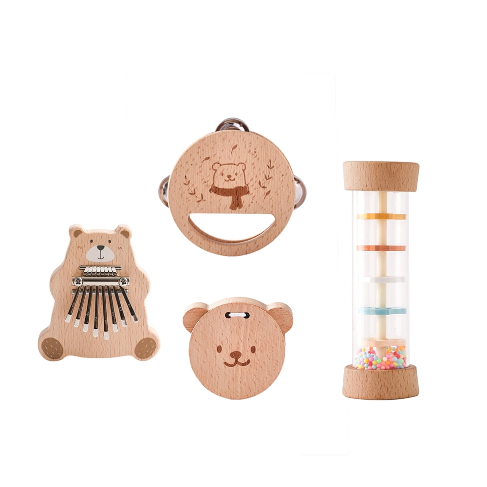 Baby Wooden Kalimba Xylophone Montessori Toys Set Musical Rattle Piano ...