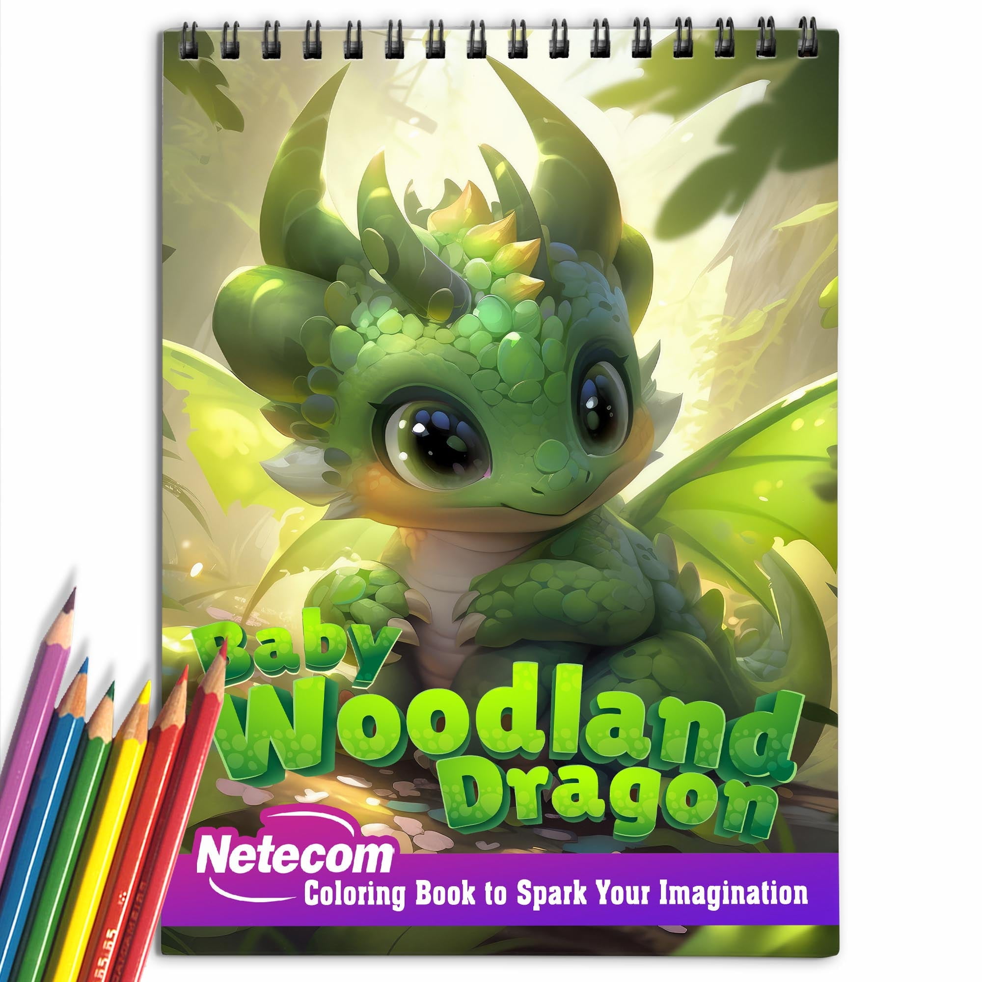 Baby Woodland Dragon Spiral Bound Coloring Book, Discover the ...