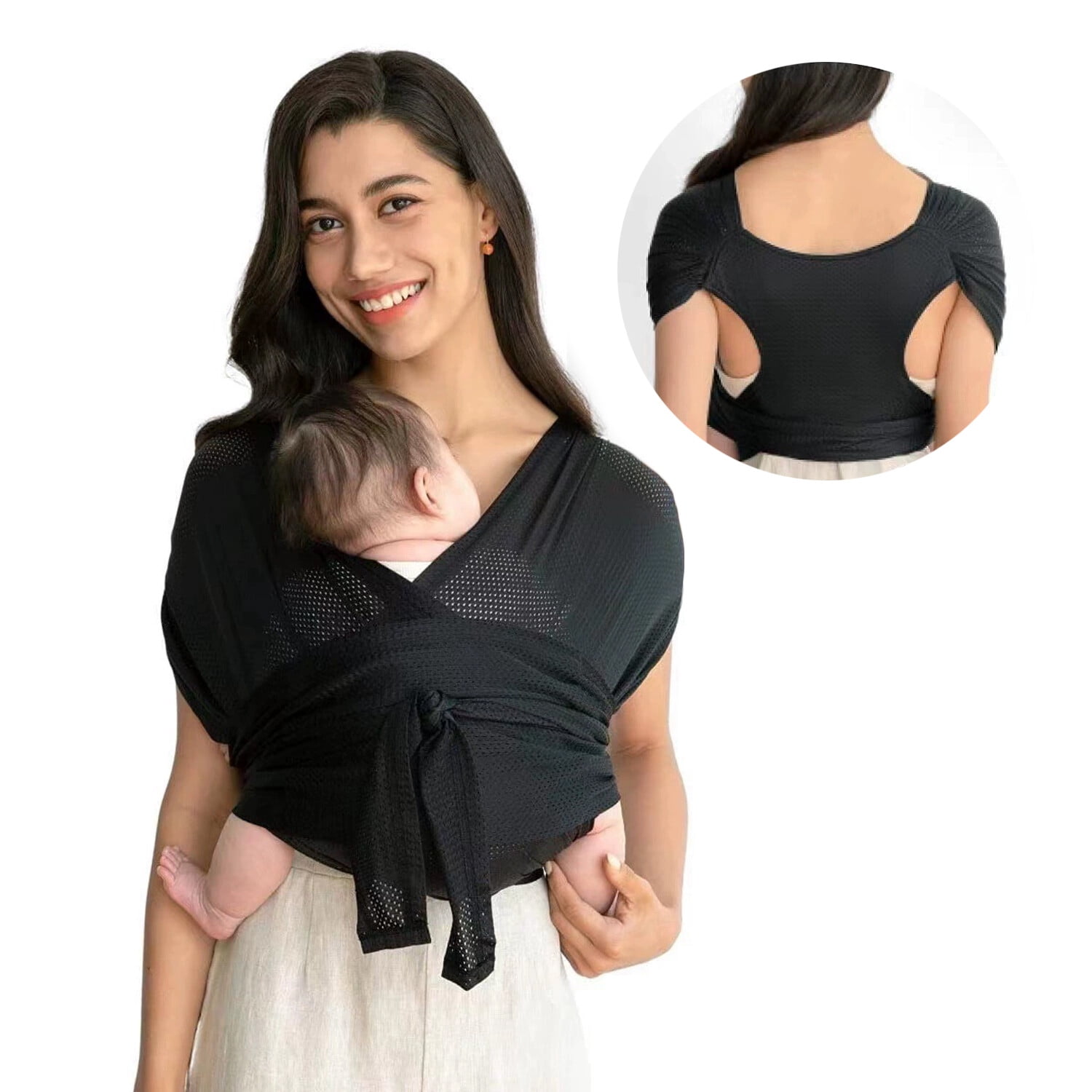 Baby Wrap Carrier Cooling Air-Mesh, Easy to Wear Baby Carrier Sling ...