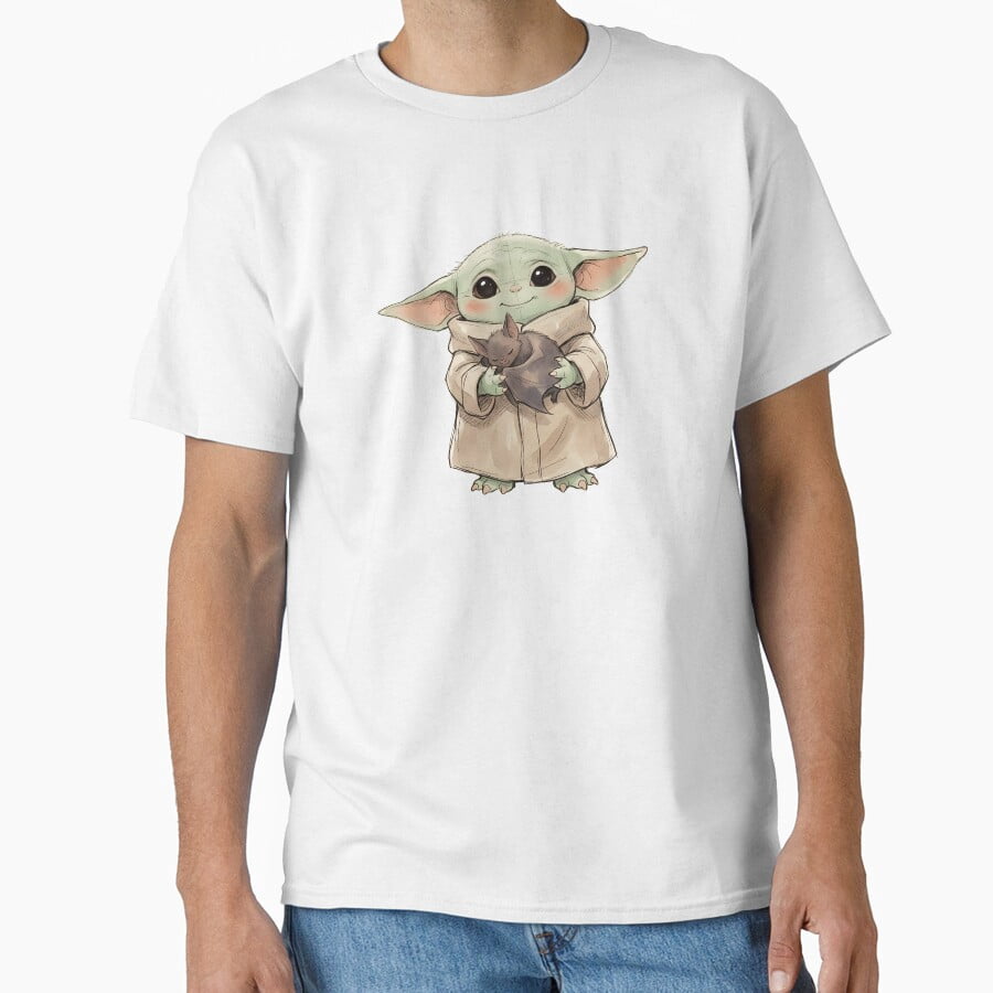 Baby Yoda Bat Spooky Winged Mammal Green Chibi Mashup T-Shirt - Walmart.com