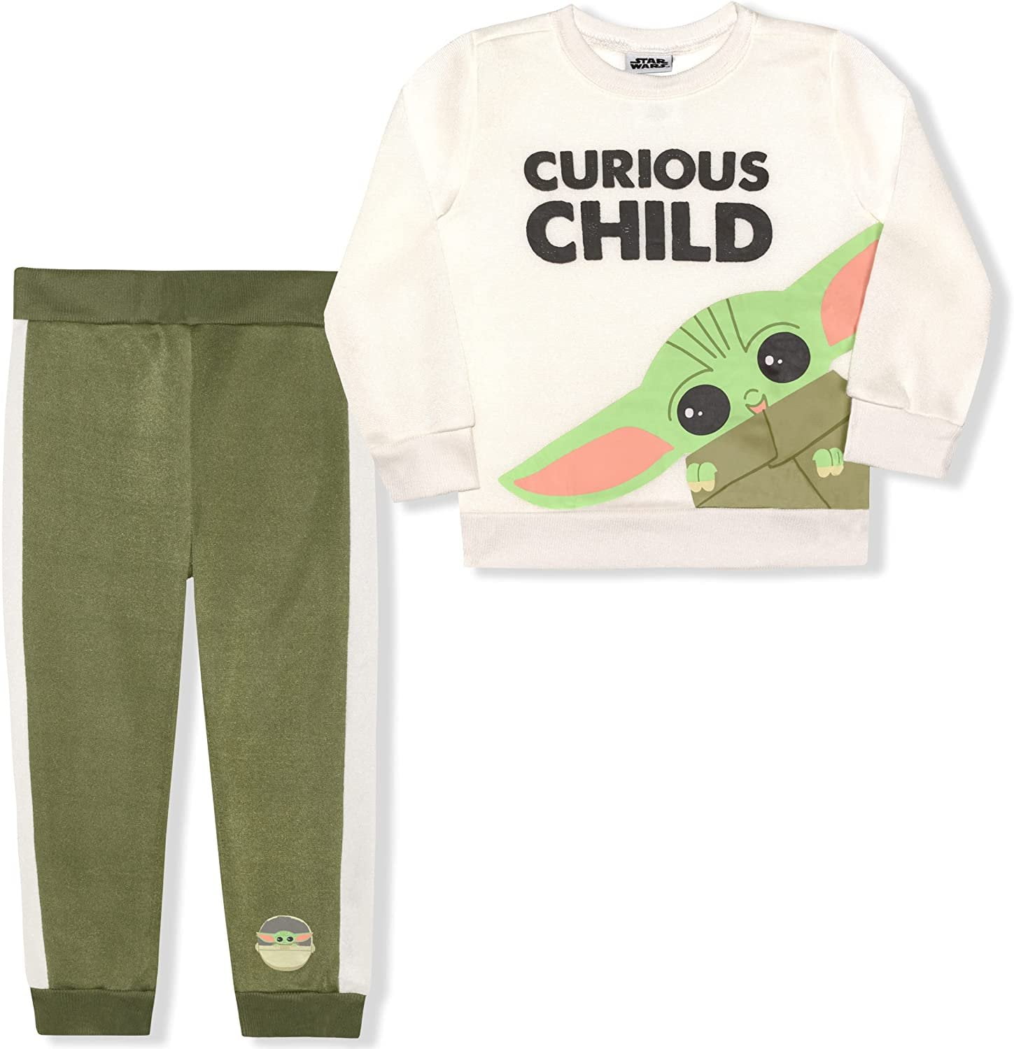 Baby Yoda Boys 2 Piece Character Crewneck and Jogger Set, Infant ...