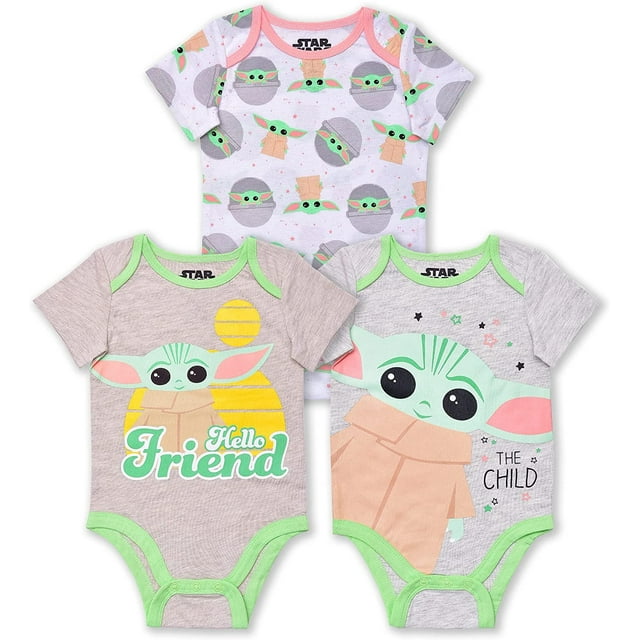 Baby Yoda Boys 3 Pack Character Onesie, Infant - Walmart.com
