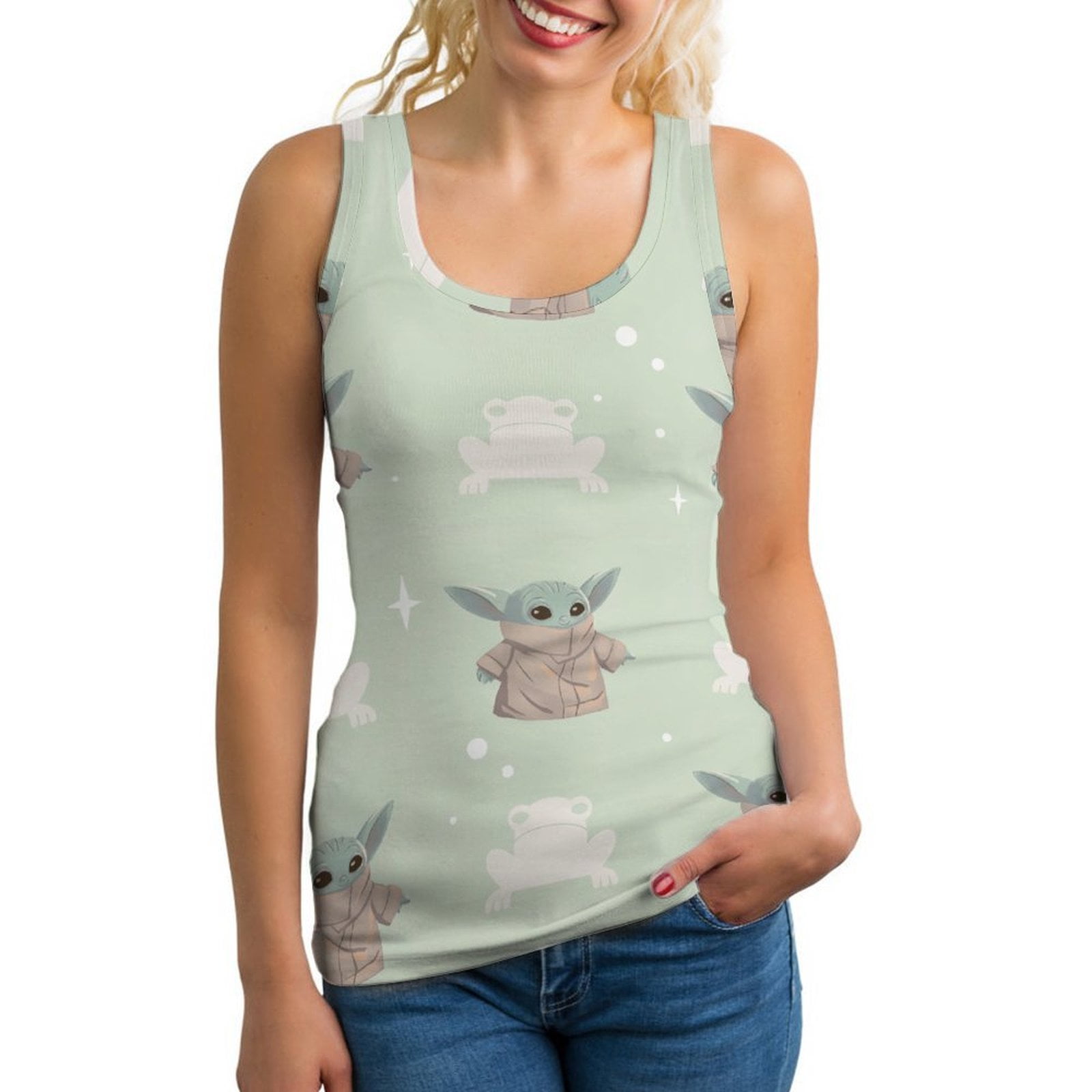 Baby Yoda Cartoon Women's Sports Tank Top Sleeveless Top L - Walmart.com