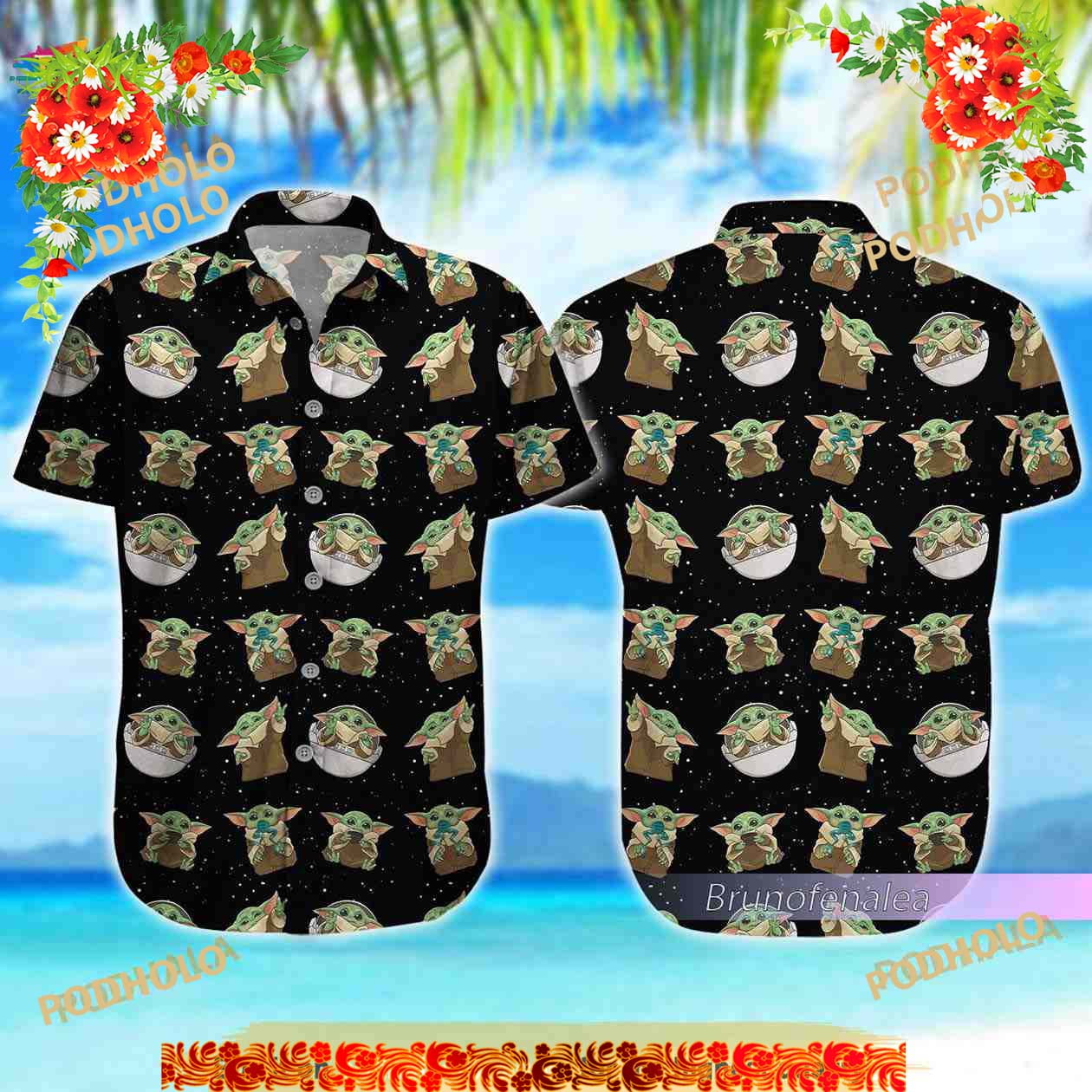 Baby Yoda Hawaiian Shirt, Star Wars Button Shirt, Baby Yoda Shirt ...