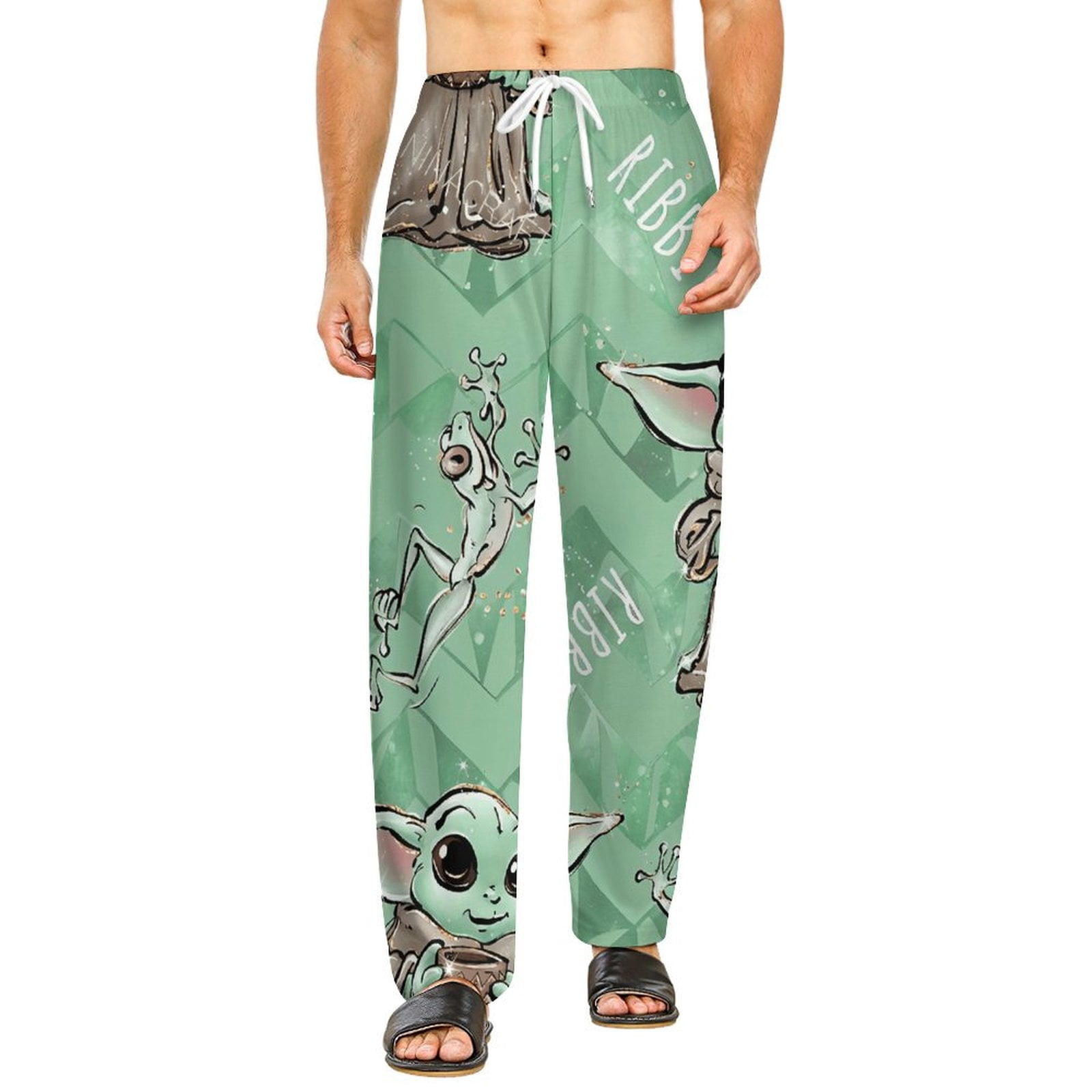 Baby Yoda Men's elastic waist straight leg pajama pants 4XL - Walmart.com