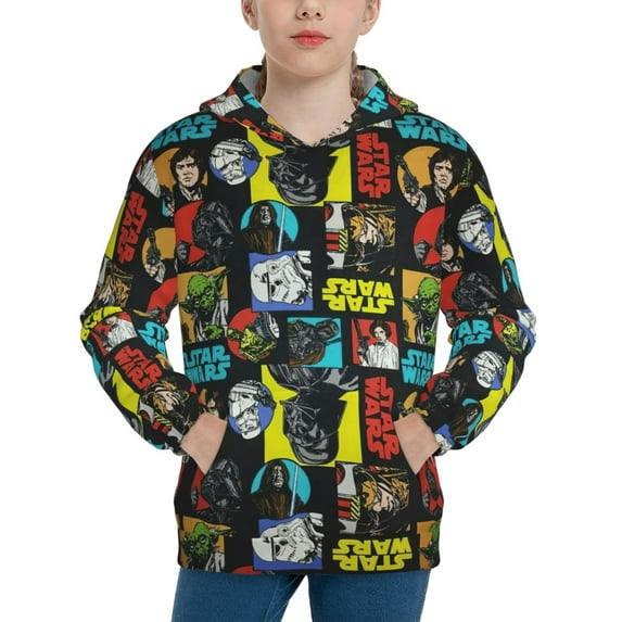 Baby Yoda Pullover Hoodie Long Sleeve Sweatshirt Without Drawstring for ...