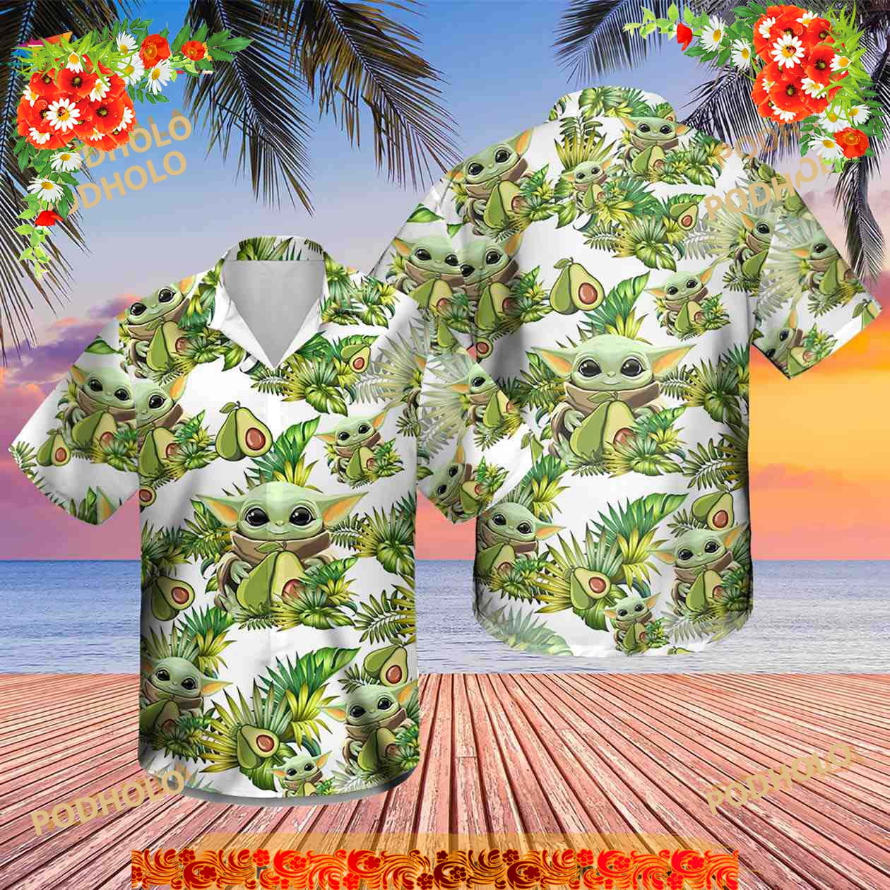Baby Yoda Star War Hawaiian Shirt - Walmart.com
