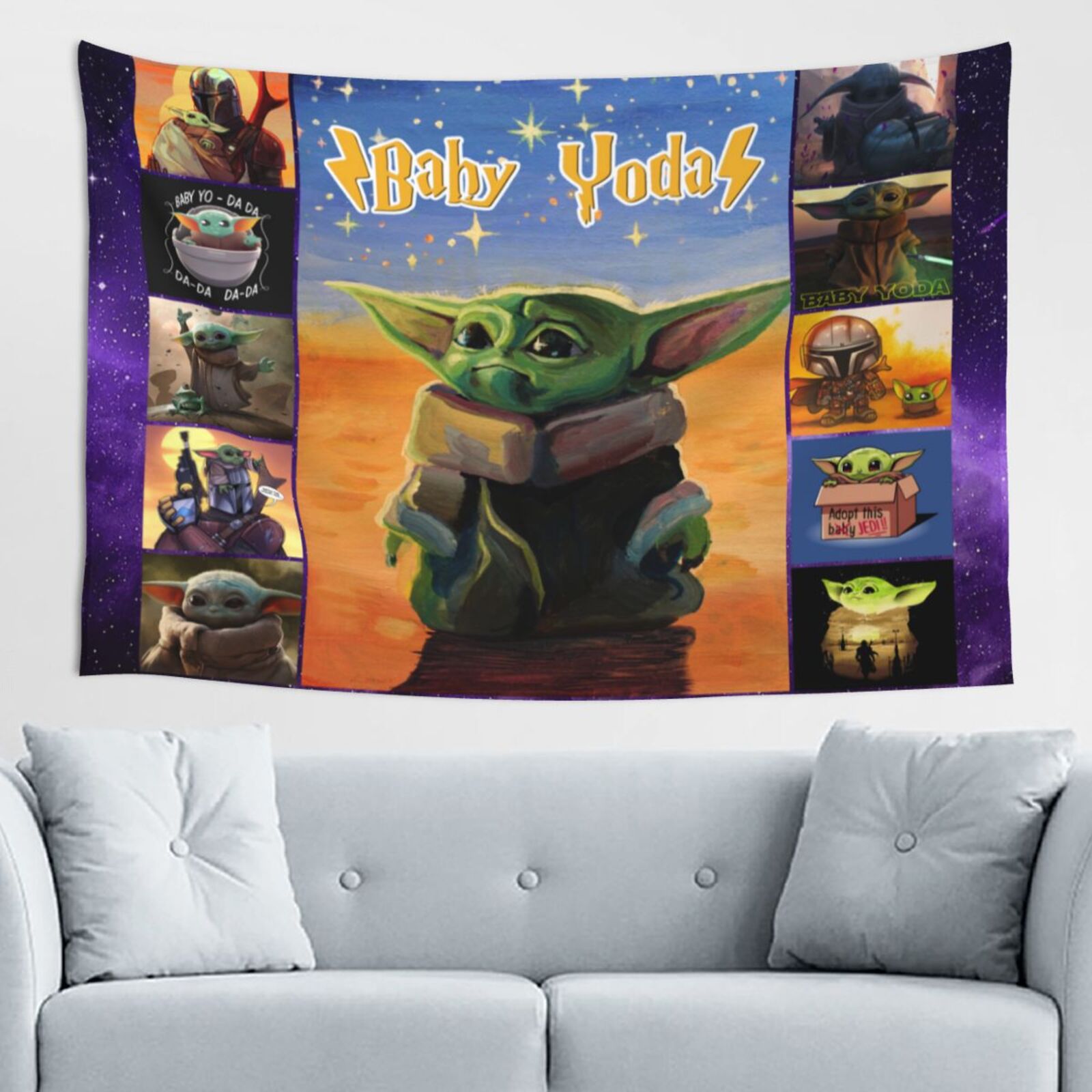 Baby Yoda Tapestry Wall Hanging Home Decoration Wall Blanket Dormitory ...