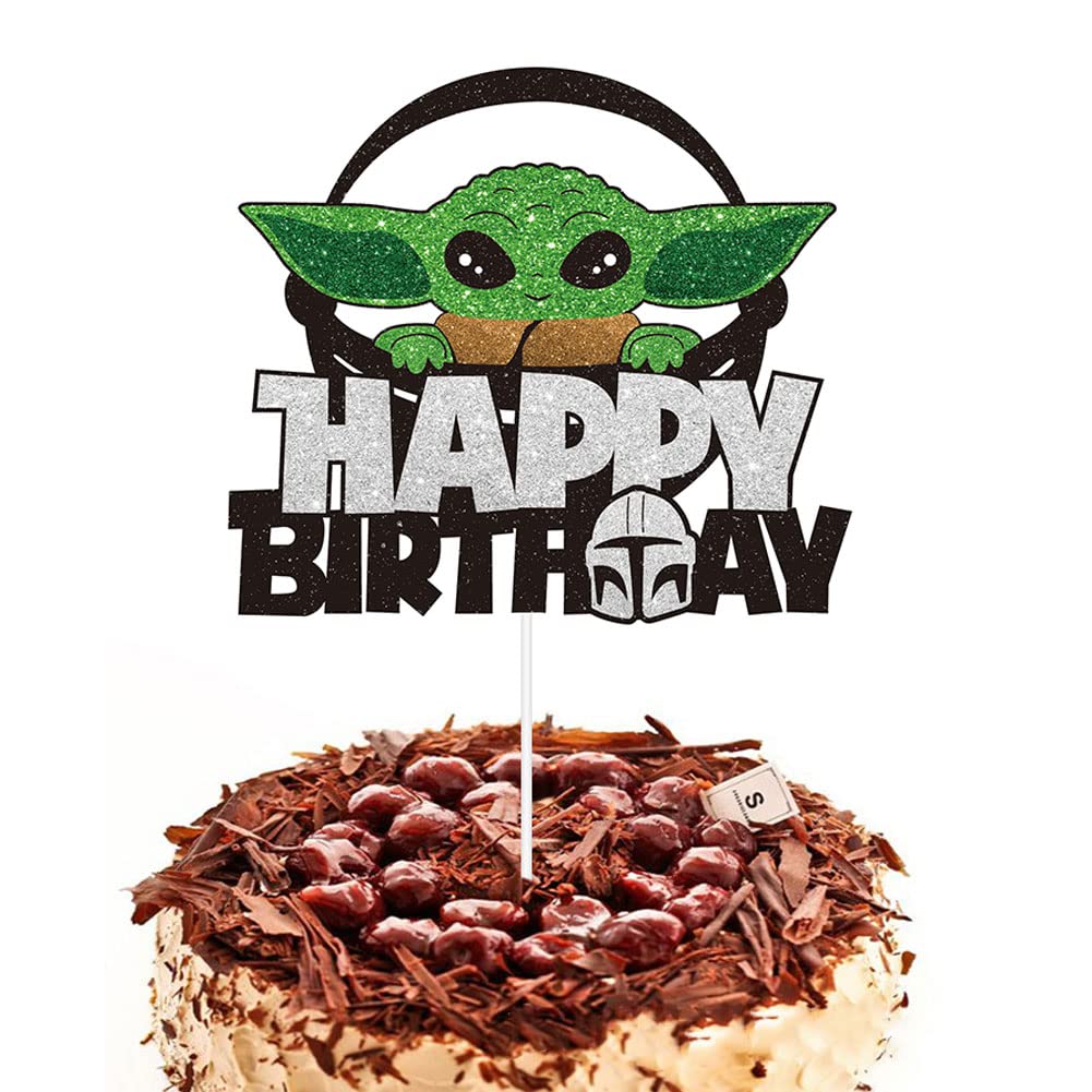 Baby Yoda cake topper, Yoda flash birthday H2FSDcake Space Theme Party ...