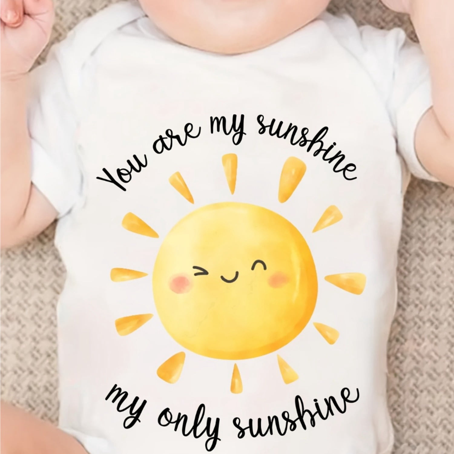 Baby "You Are My Sunshine" Sun Print Bodysuit - Soft Breathable Romper ...