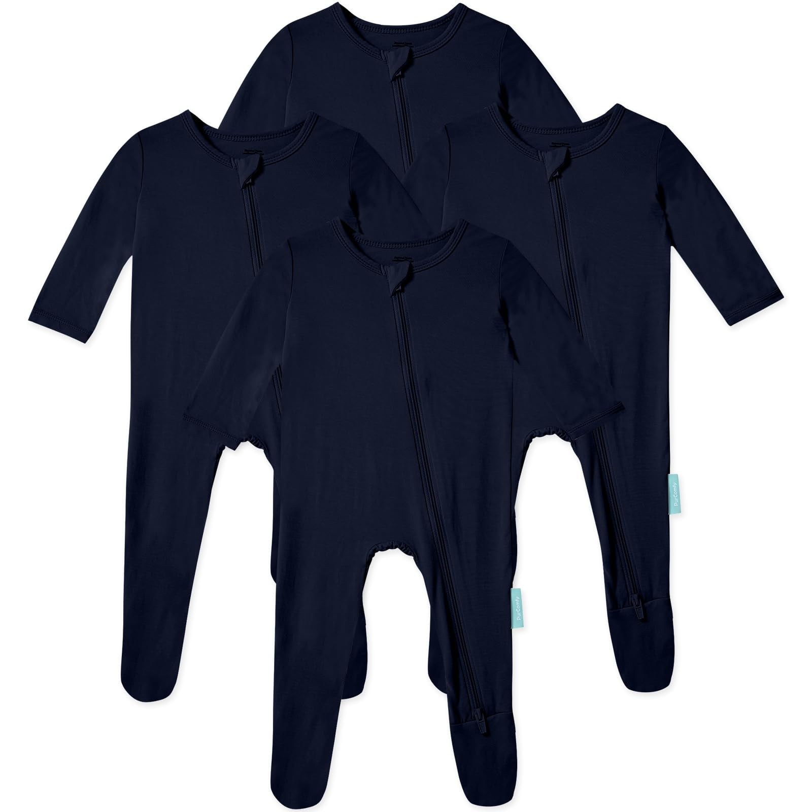 Baby Zipper Footie Pajamas, Supersoft Bamboo Rayon Baby Footed Pjs Boy ...