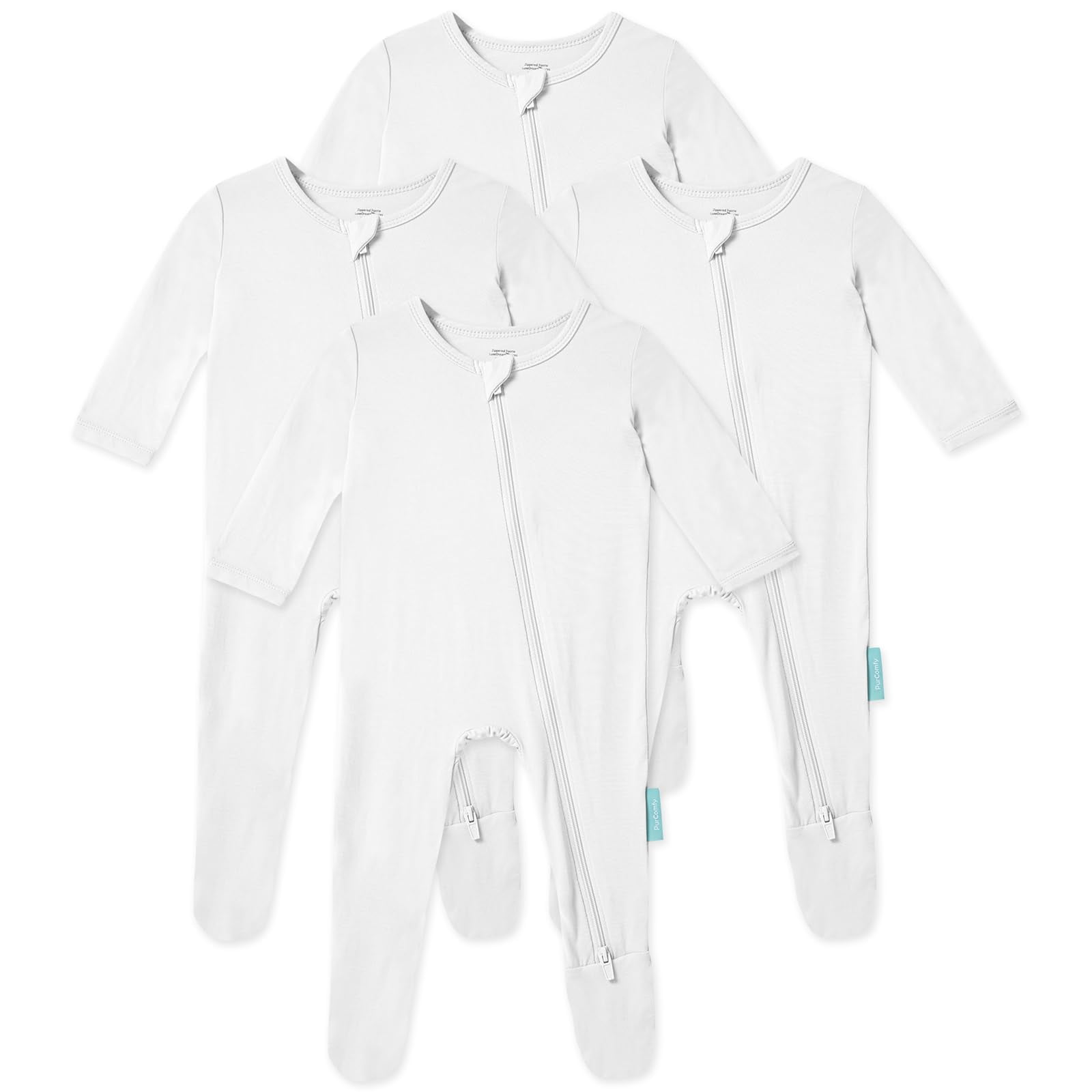 Baby Zipper Footie Pajamas, Supersoft Bamboo Rayon Baby Footed Pjs Boy ...