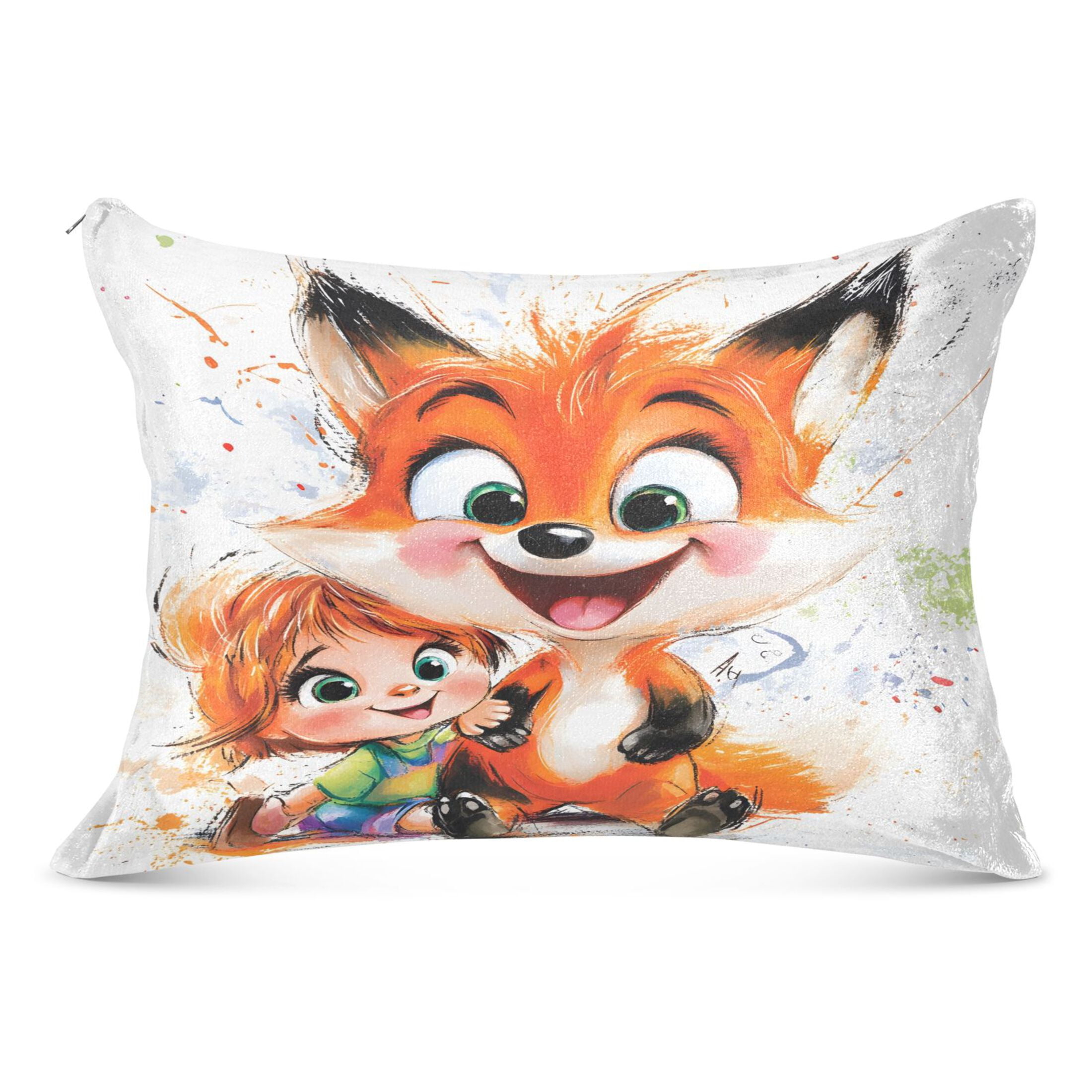 Baby and Fox 20x30" Queen Plush Pillow Case, Soft Zippered Bed ...