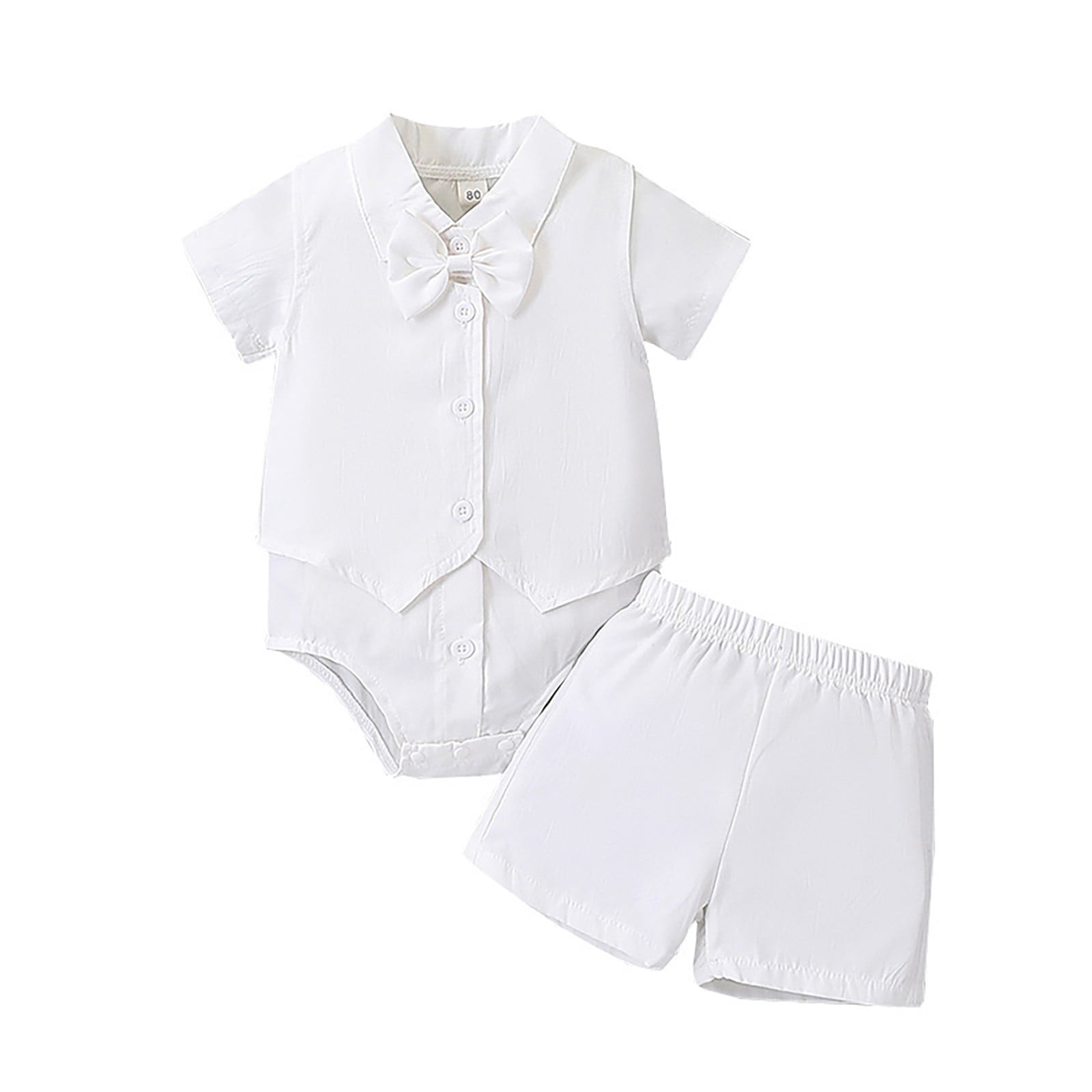 Baby and Toddler Boys Sets White Sleeveless Romper Shorts Kids Outdoor ...