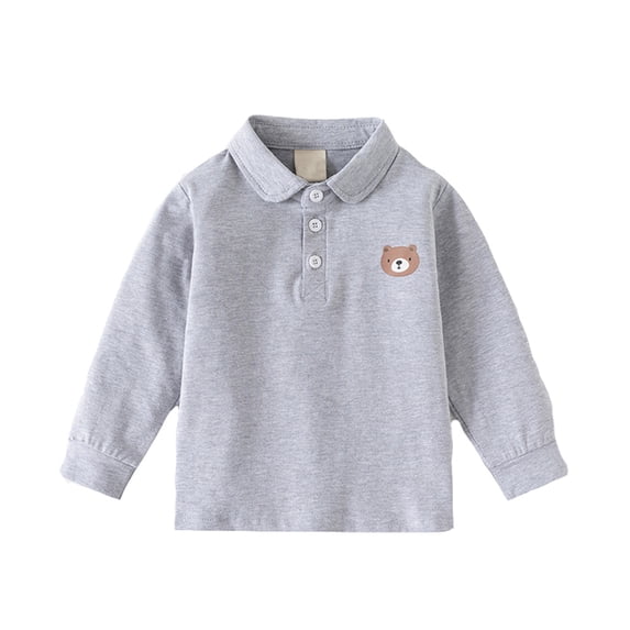 Baby and Toddler Boys Tops Long Sleeve Solid Color Under Boys Spring ...