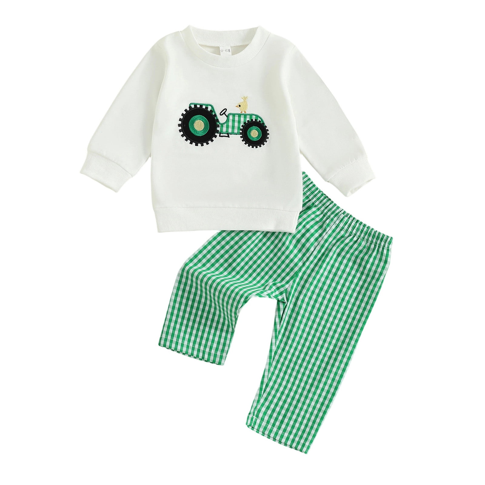 Baby and Toddler Girls Sets Animal Embroidered Hoodie Plaid Pants 2 ...