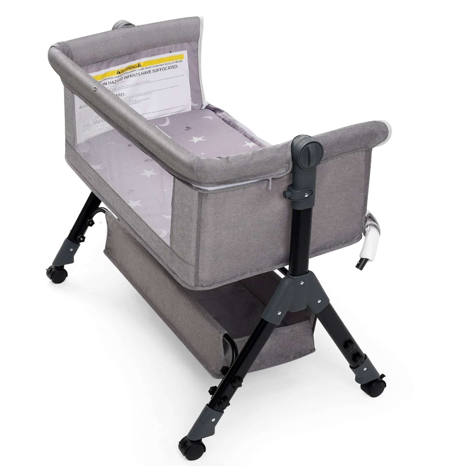 Baby bassinet bedside cot, portable folding cot, breathable mesh fabric ...
