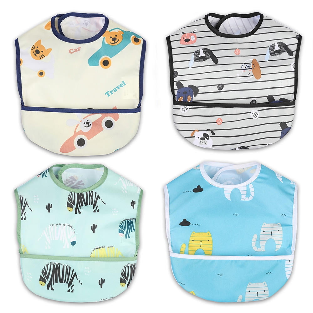 Threemushroom Baby Bibs - Waterproof, Crumb Catcher, Soft, Stain/Odor ...