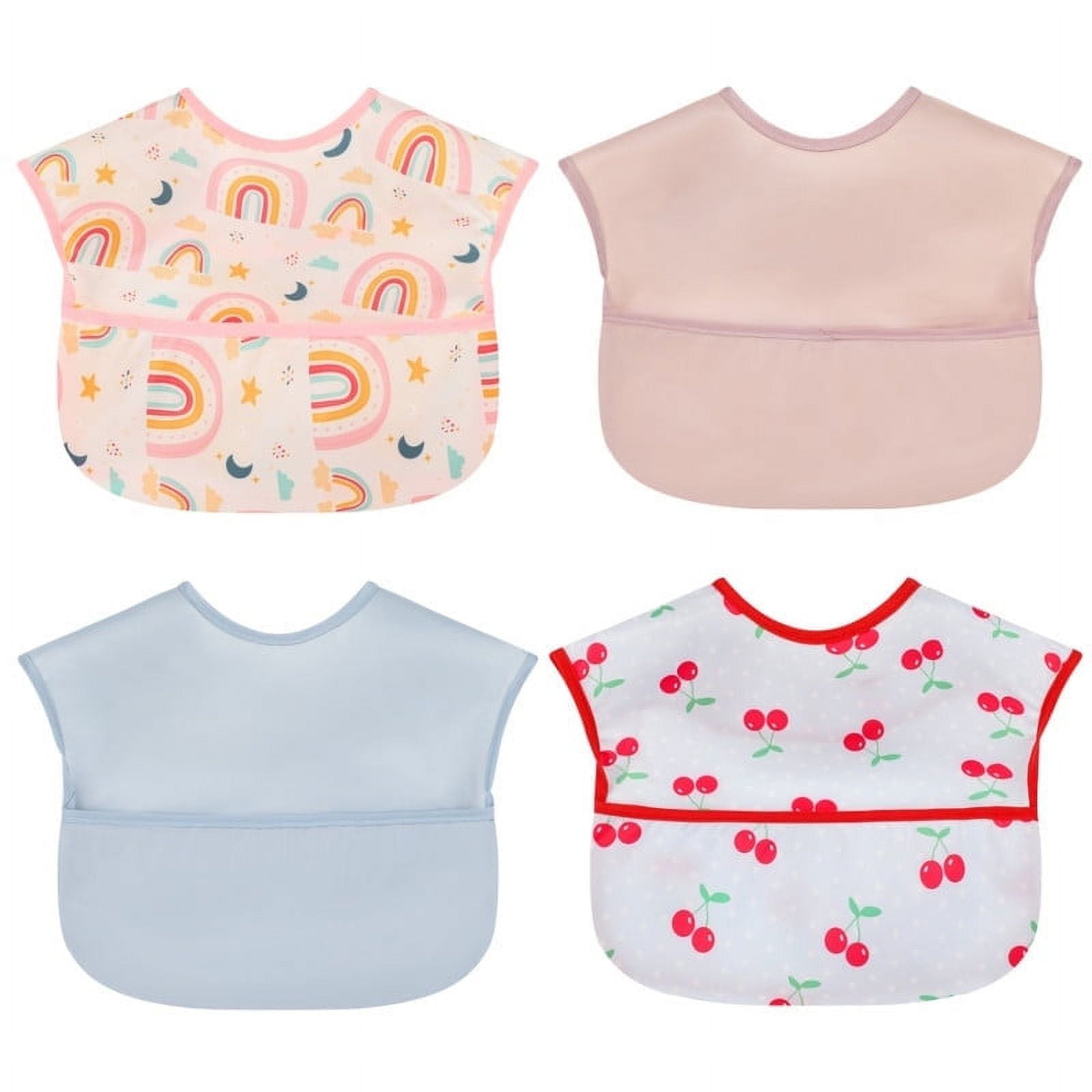 Baby bibs Waterproof Toddler bib - Feeding bib with Pocket for Infant Boy Girl Washable 6-36M ...