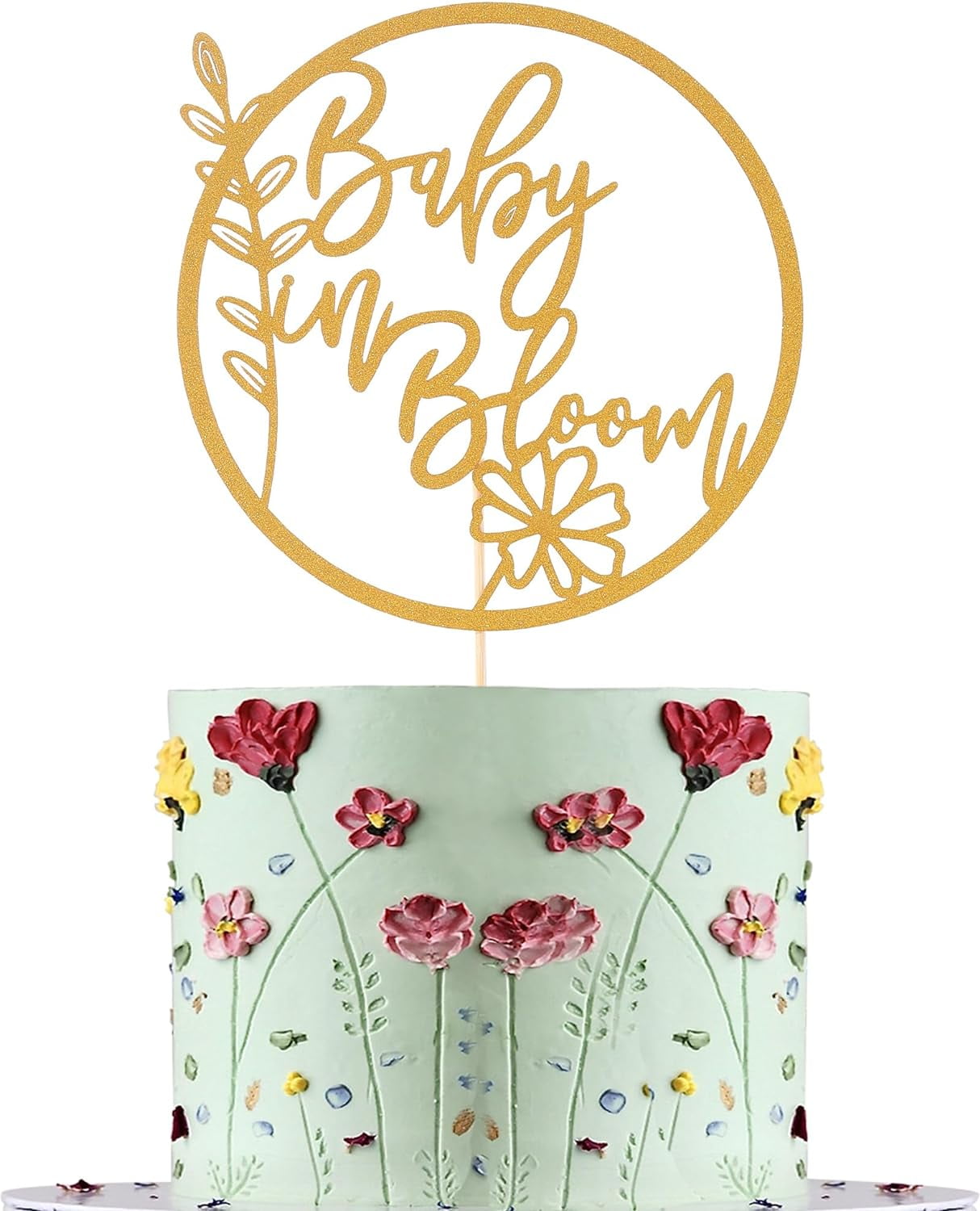 Baby in Bloom Cake Topper - Flower Theme Baby Shower Cake Topper ...