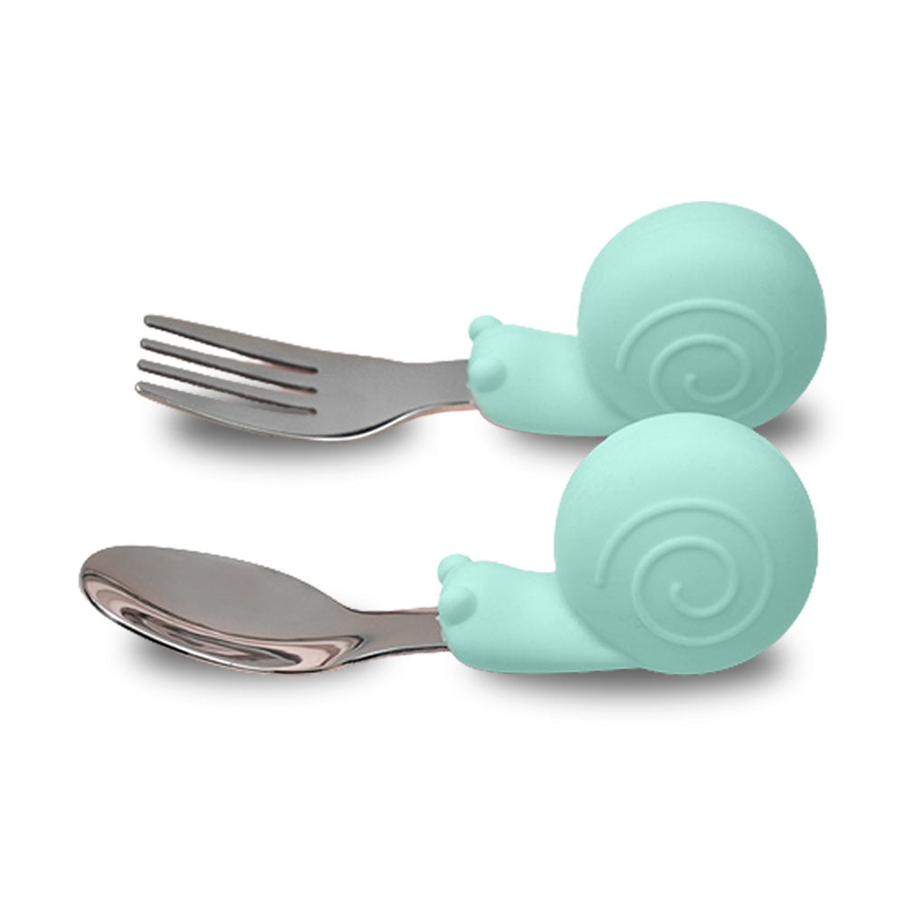 Baby learning to eat training spork-Short handle stainless steel ...