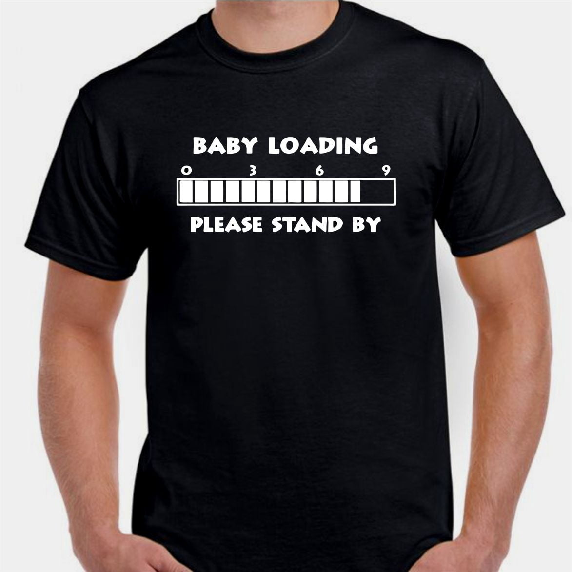 Baby loading please stand by months birth mom funny T shirt - Walmart.com