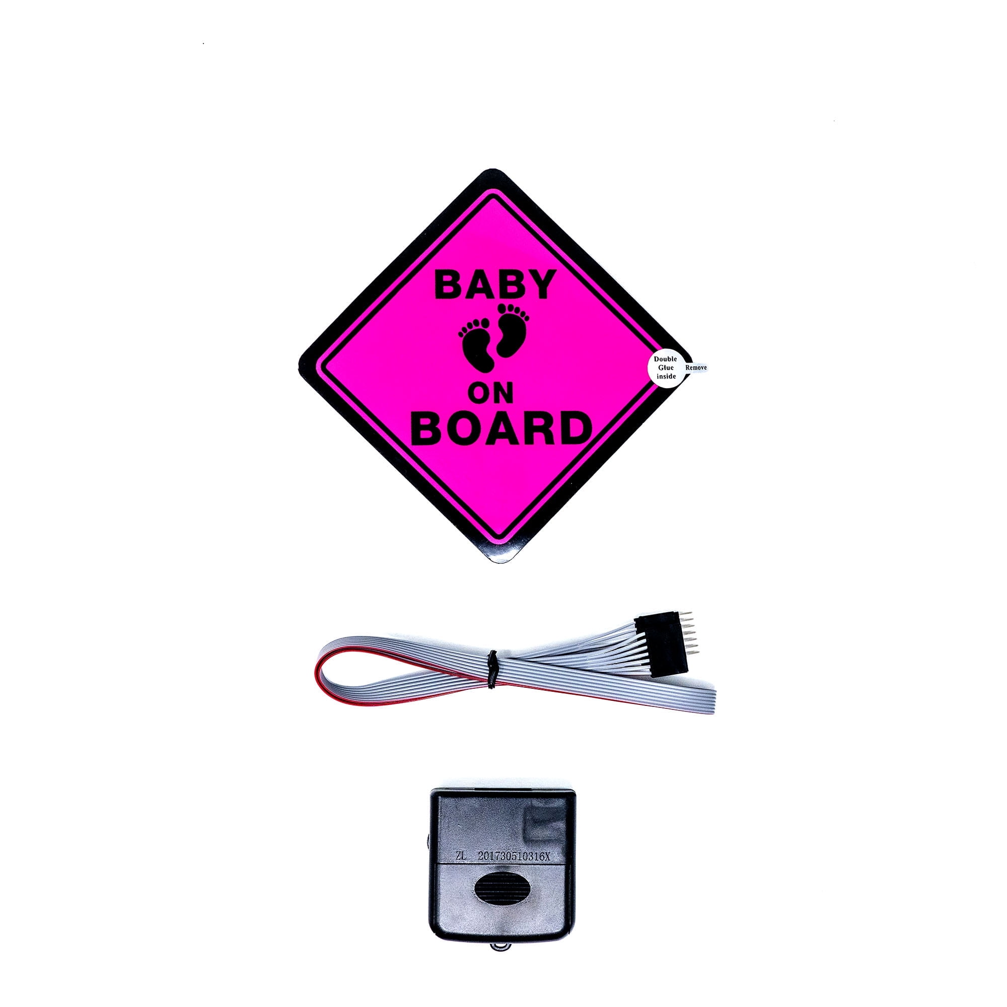 Baby on Board Car Sign Sticker - Pink Safety Warning Decal for Vehicles ...