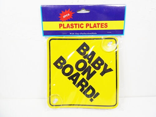 Baby on Board Car Signs Suction Cup Window Placards Rear Sign Placard ...