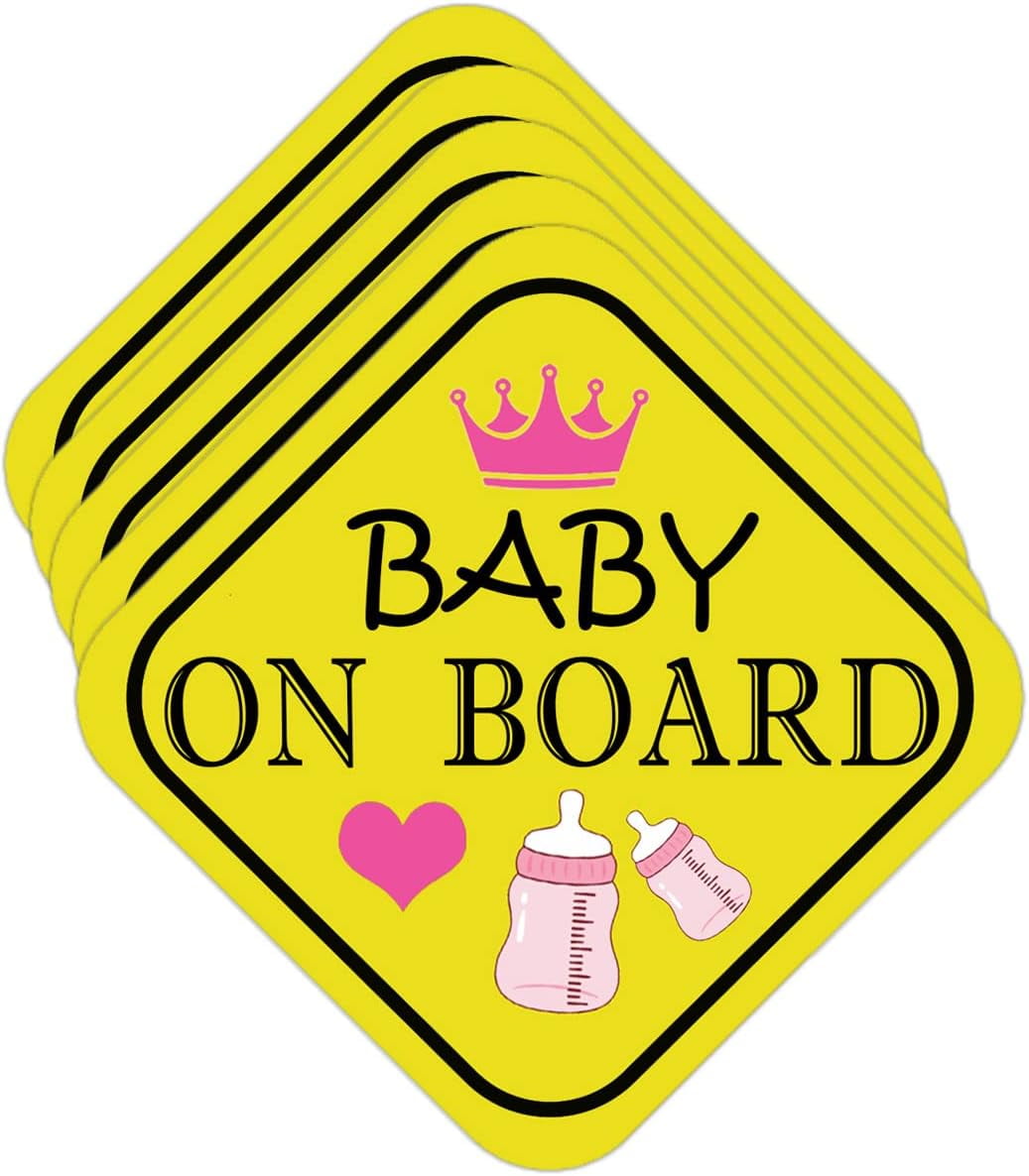 Baby on Board Stickers 5inch Cute Waterproof Car Window Decals Labels ...
