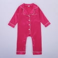 Baby onesie Pajamas Satin Silk Pjs Lapel Collar Long Sleeve Button Down ...