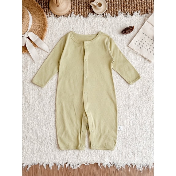 Baby pure cotton jumpsuit spring and autumn baby long-sleeved boneless ...