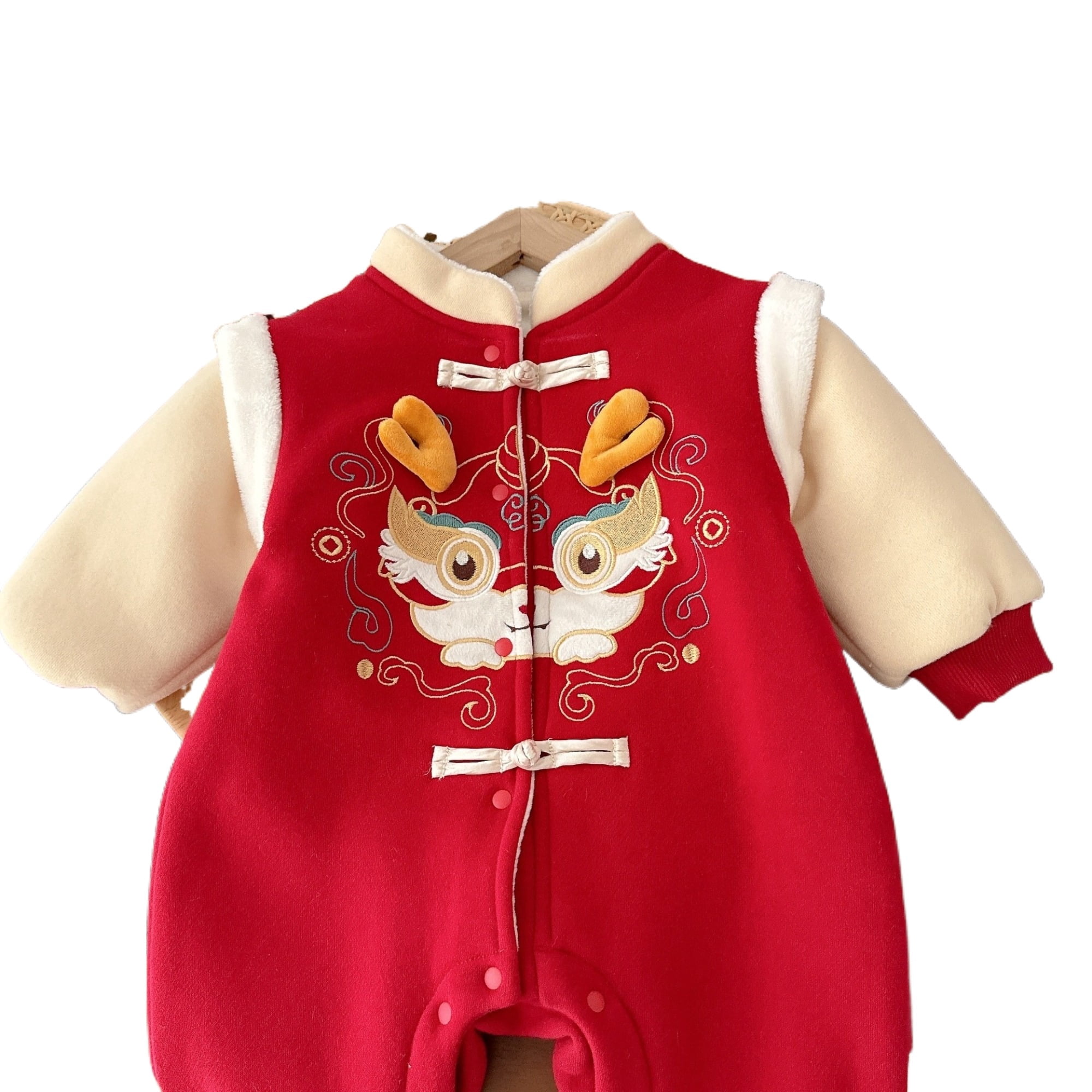 Baby red New Year clothes 0-2 years old winter Chinese style baby girl ...