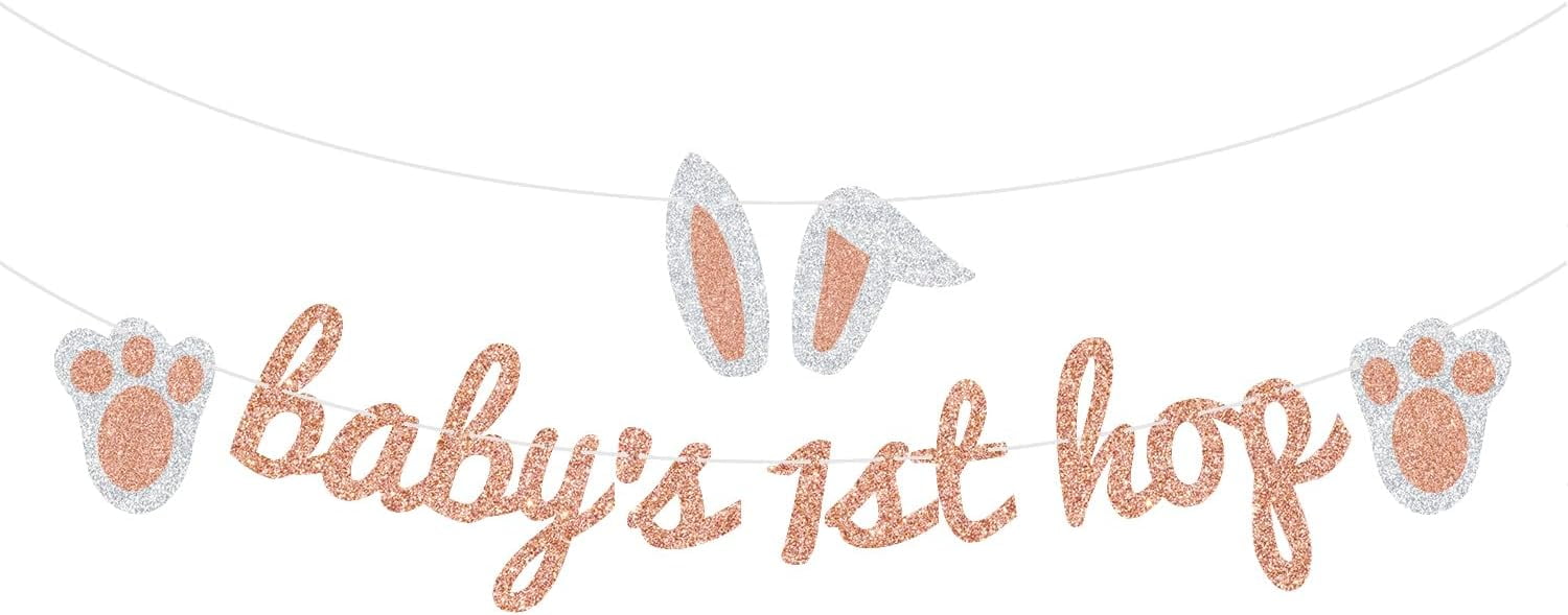 Baby's 1st Hop Banner, Welcome Spring Baby, Easter Baby Shower ...
